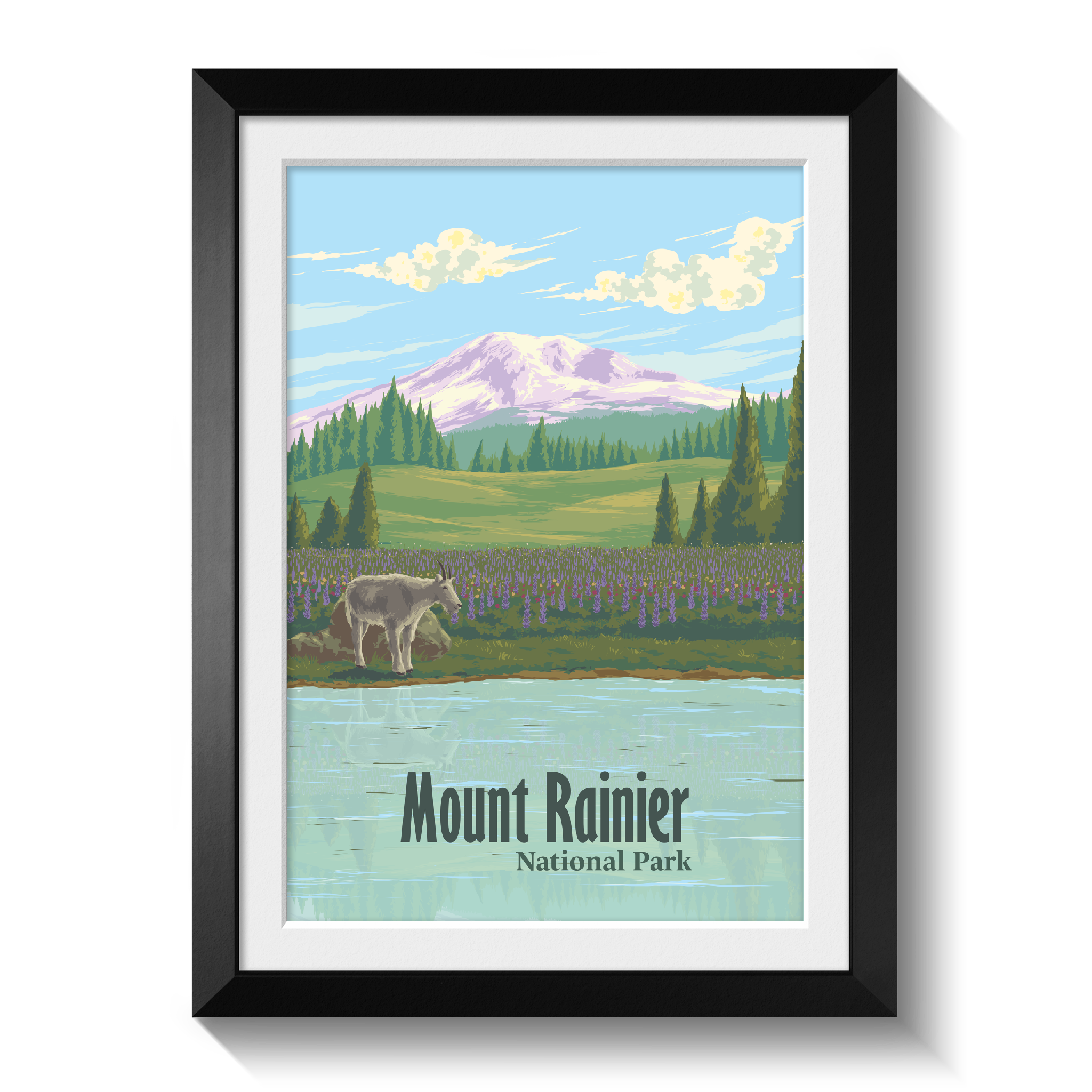 Mount Rainier National Park Travel Poster – Bucket List Prints