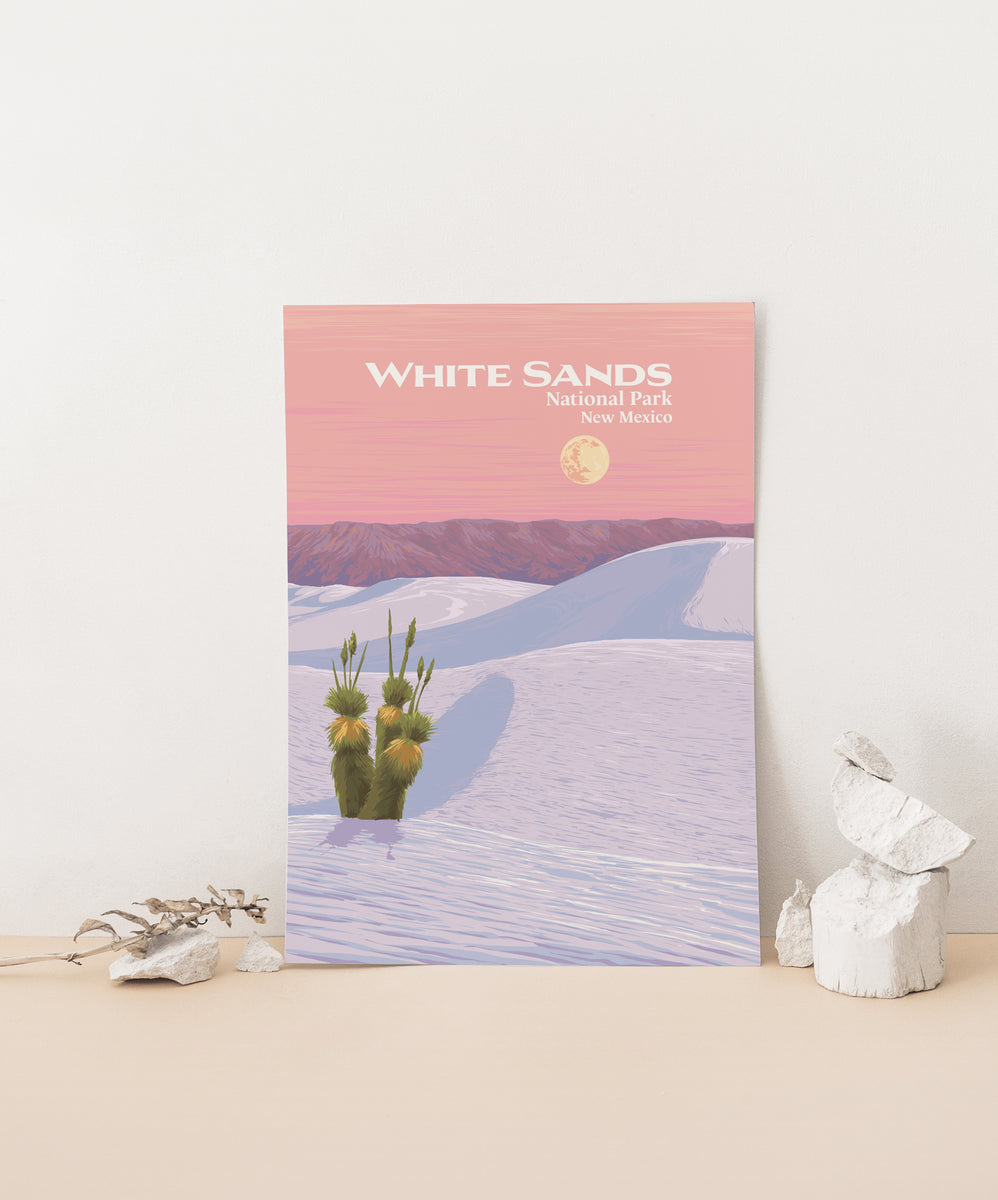 White Sands National Park Travel Poster – Bucket List Prints