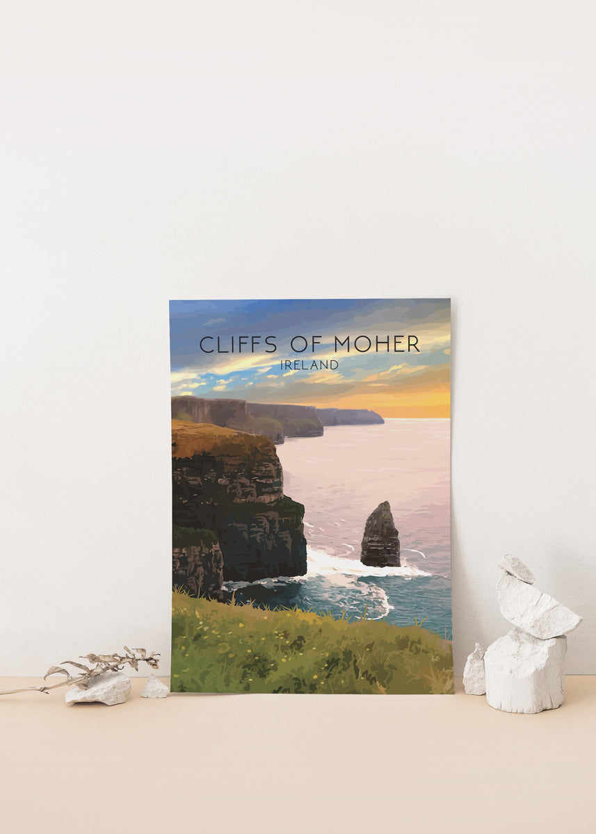 Cliffs of Moher Ireland Travel Poster – Bucket List Prints