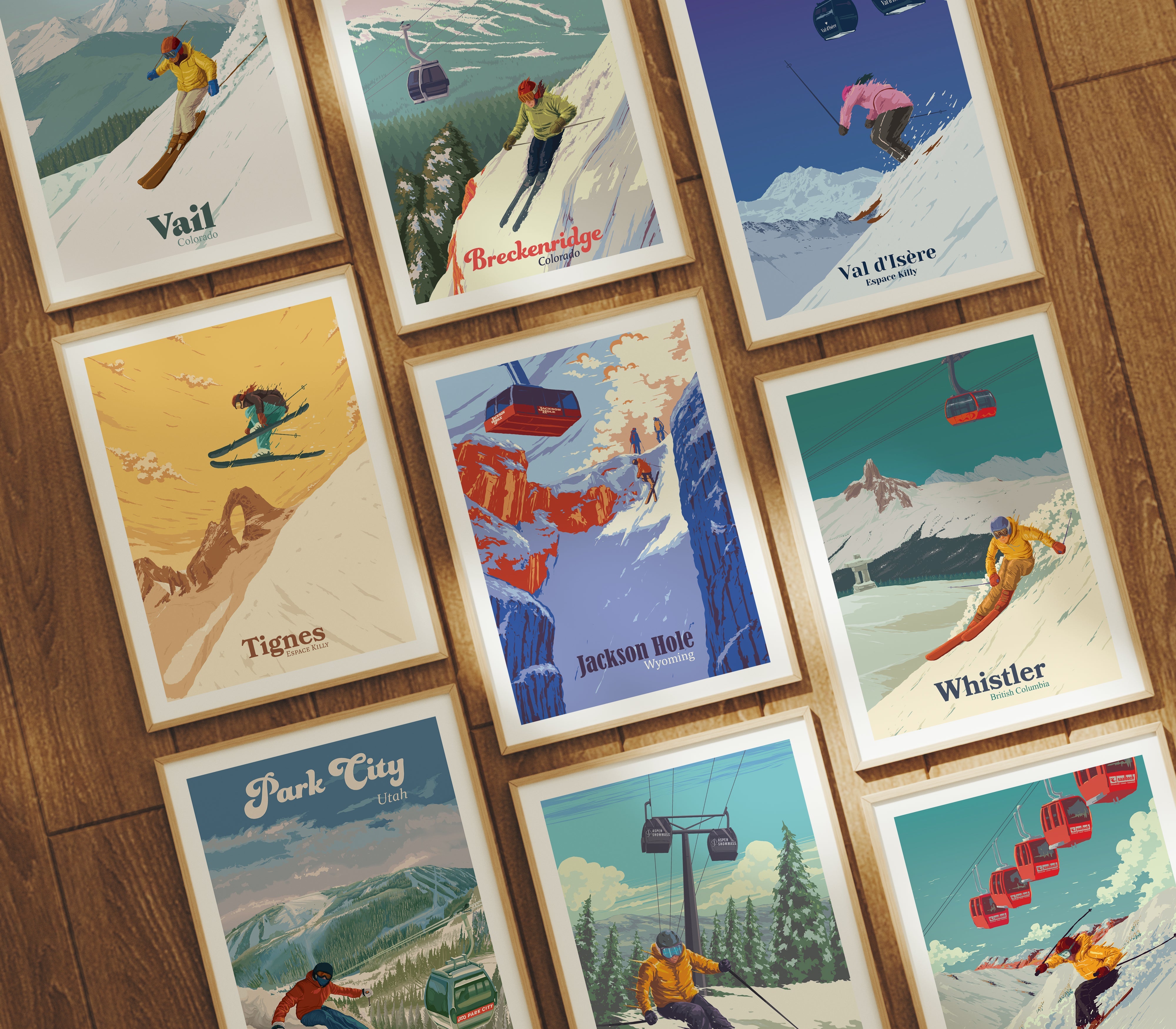 Skiing and Snowboarding Posters | Ski Resort Prints | Winter Sport Art ...