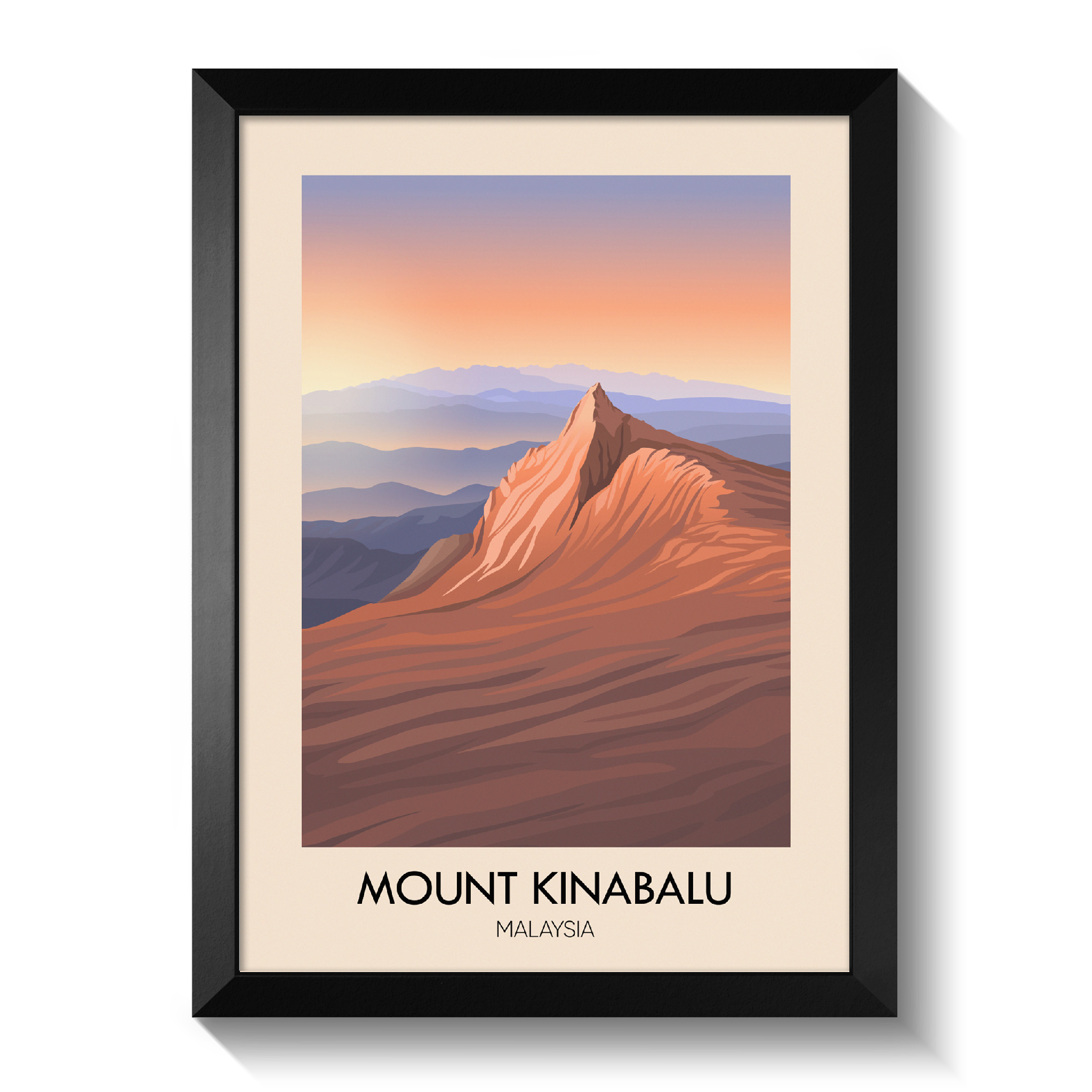 Mount Kinabalu Malaysia Travel Poster – Bucket List Prints