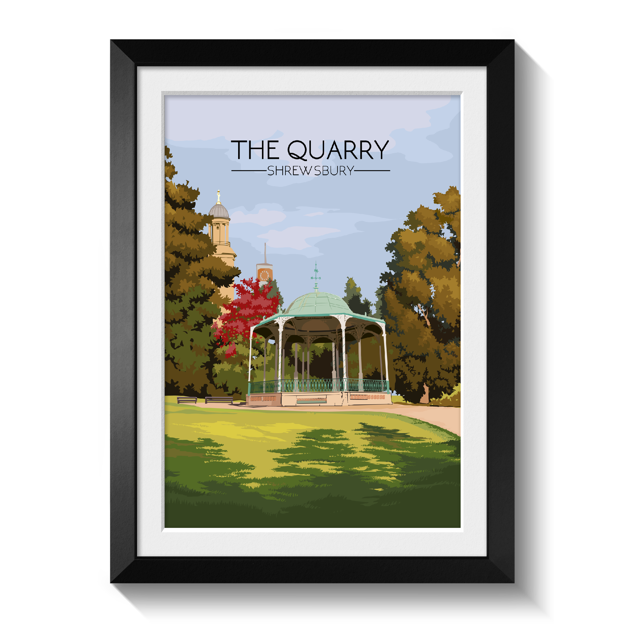 The Quarry Shrewsbury Travel Poster – Bucket List Prints