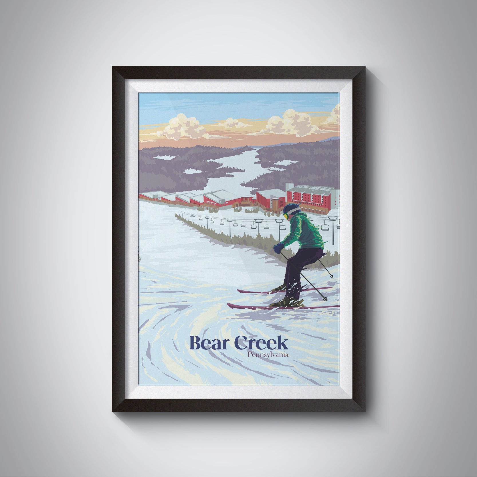 Bear Creek Ski Resort Travel Poster – Bucket List Prints
