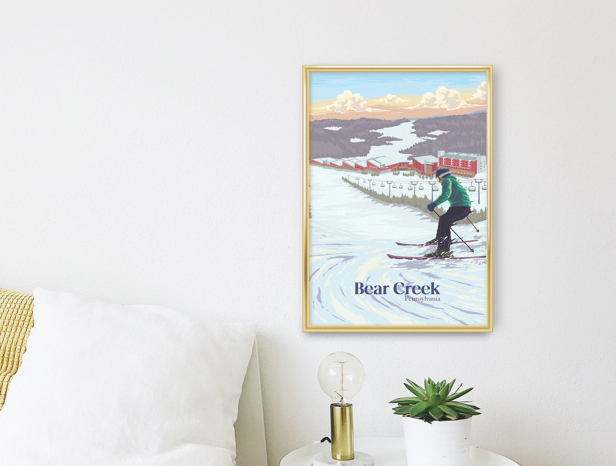 Bear Creek Ski Resort Travel Poster – Bucket List Prints
