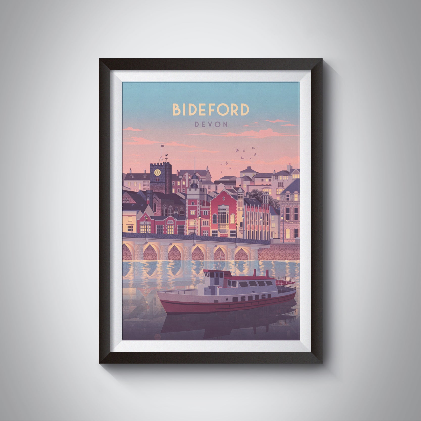 Bideford Devon Seaside Travel Poster – Bucket List Prints