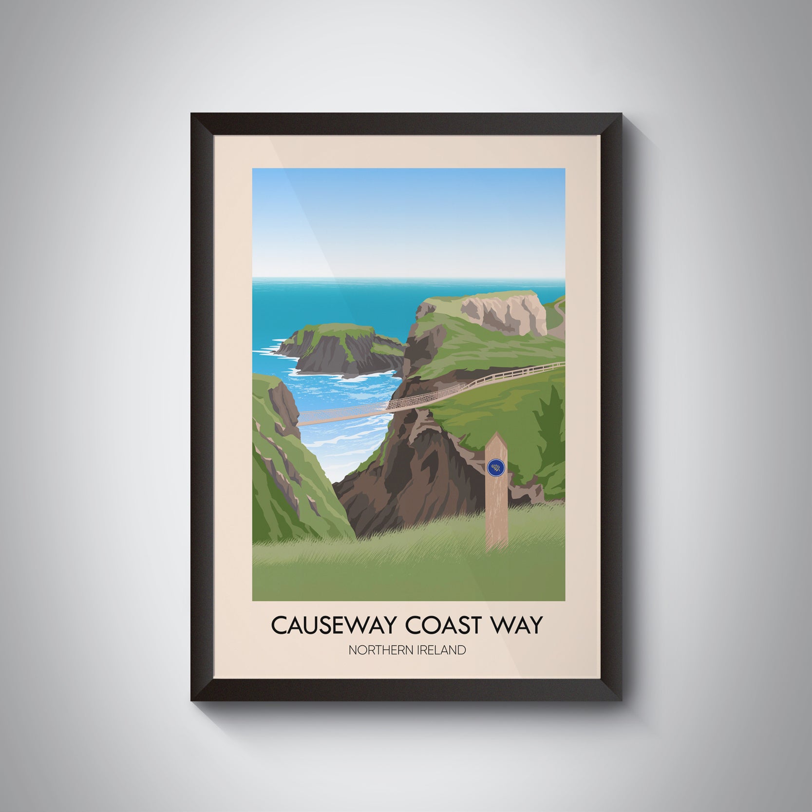 Causeway Coast Way Hiking Trail Travel Poster – Bucket List Prints