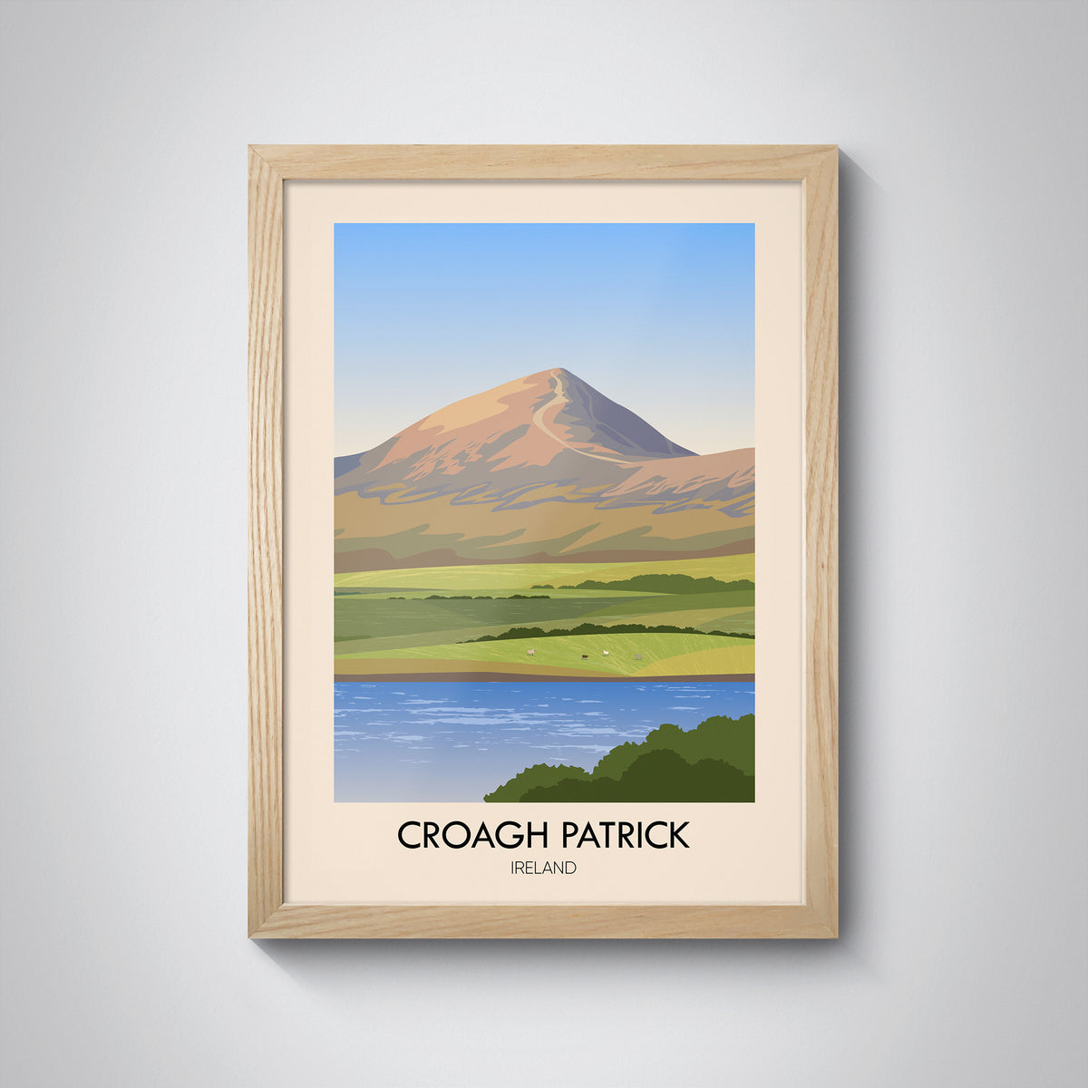 Croagh Patrick Ireland Travel Poster – Bucket List Prints
