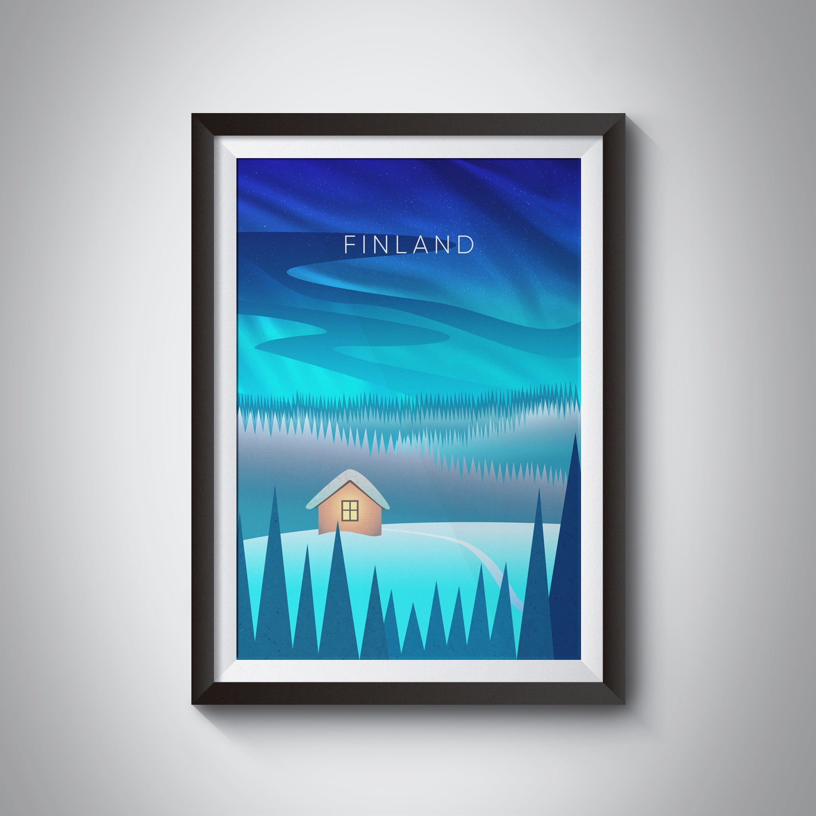 Finland Minimal Travel Poster – Bucket List Prints