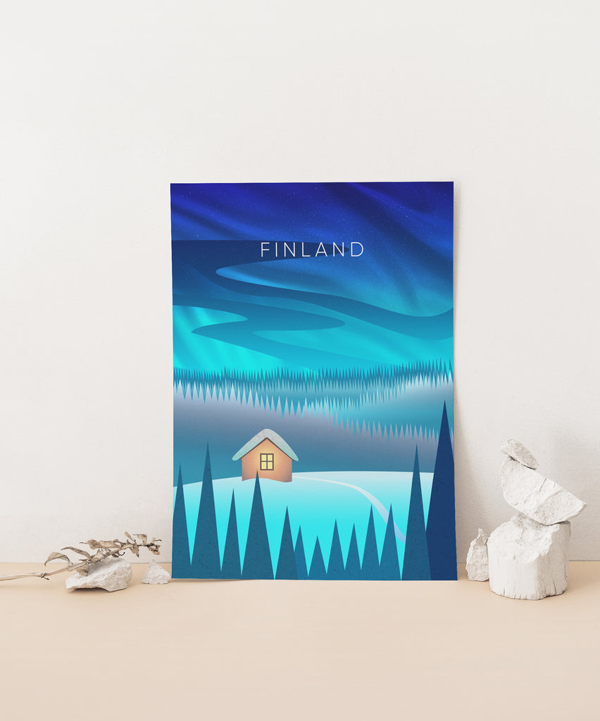 Finland Minimal Travel Poster – Bucket List Prints