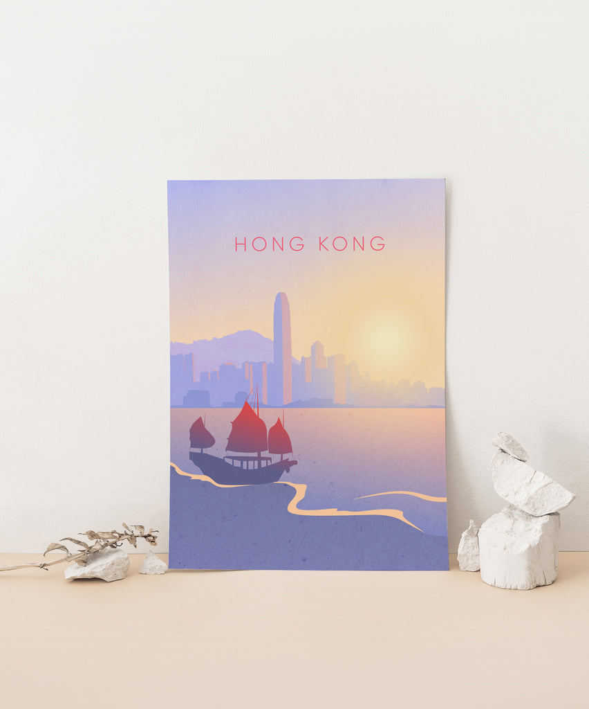 Hong Kong Minimal Travel Poster – Bucket List Prints