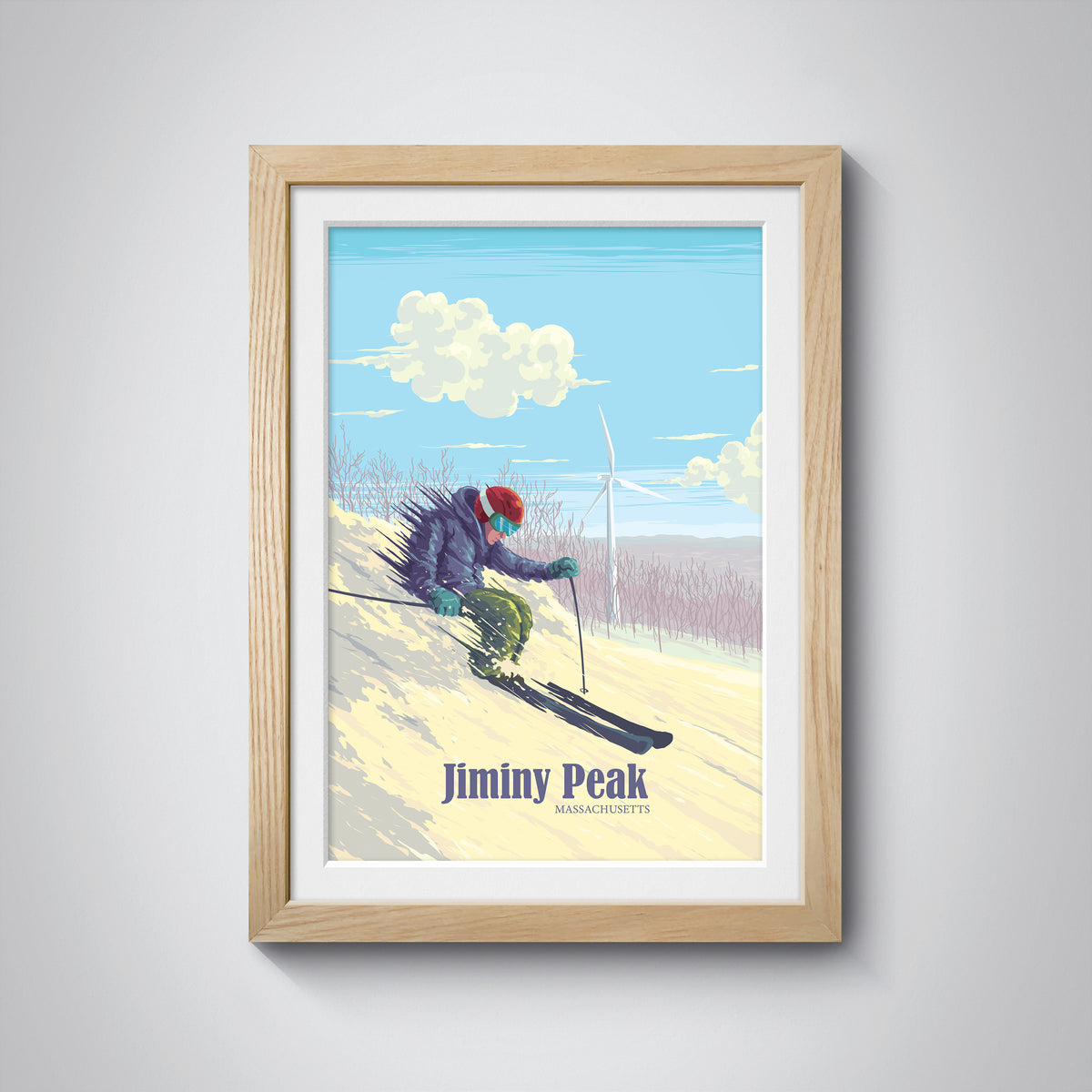 Jiminy Peak Massachusetts USA Ski Resort Travel Poster – Bucket List Prints