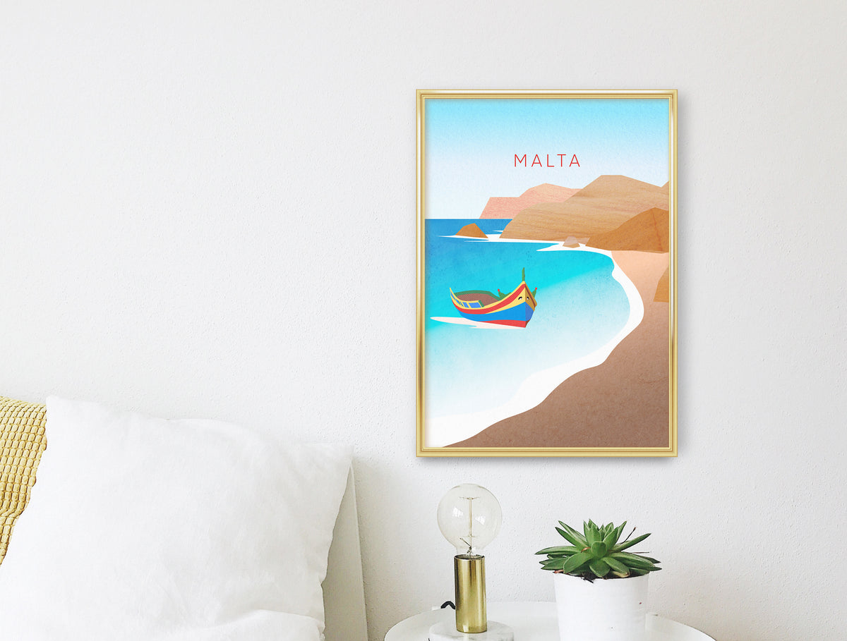 Malta Minimal Travel Poster – Bucket List Prints