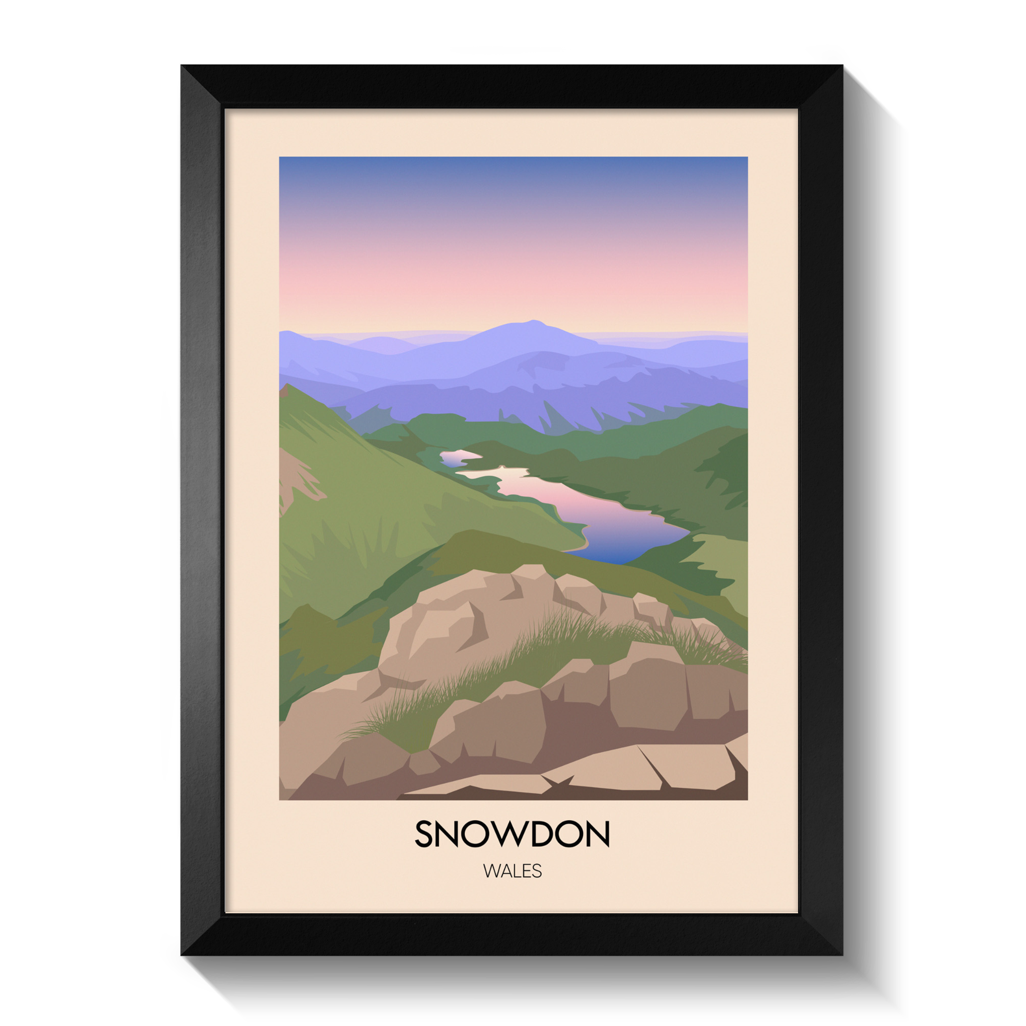 Mount Snowdon Modern Travel Poster – Bucket List Prints