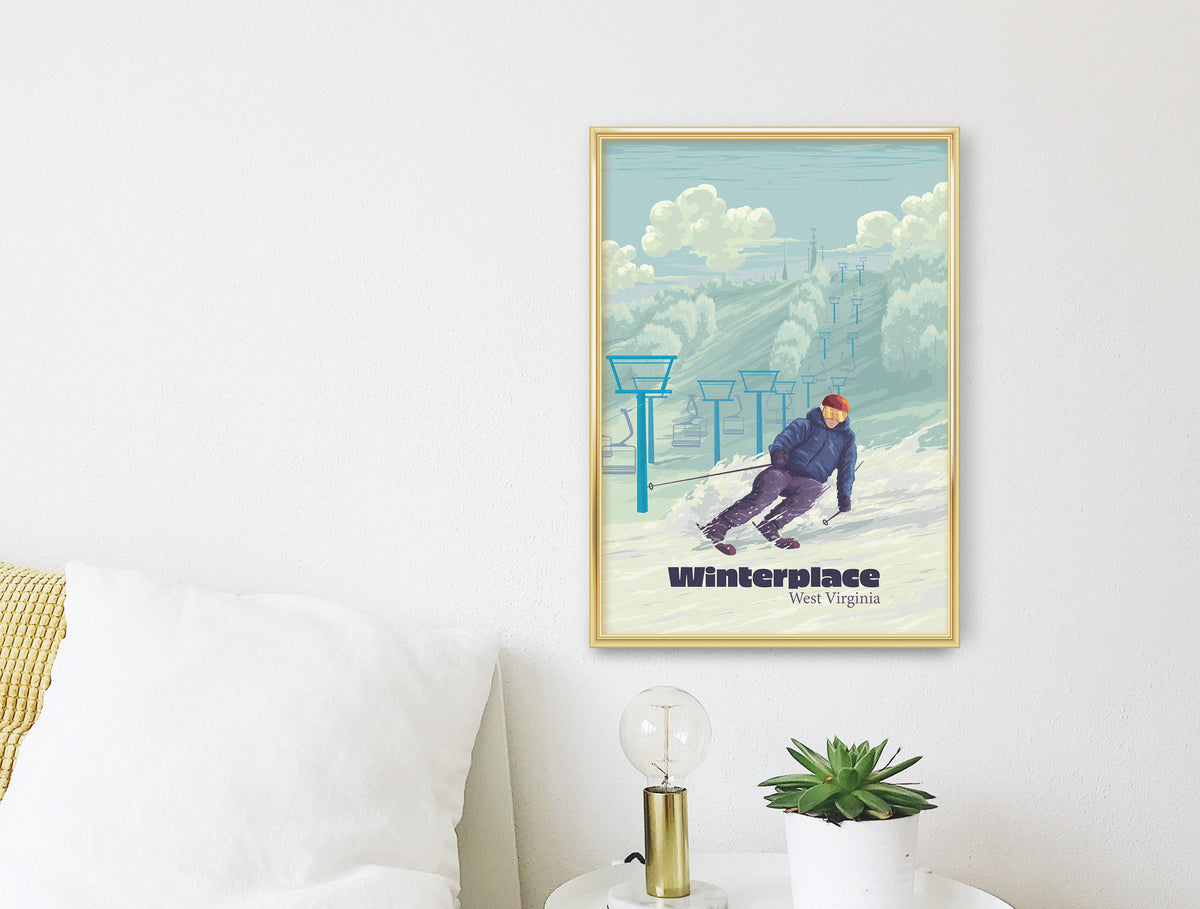 Winterplace West Virginia Ski Resort Travel Poster – Bucket List Prints