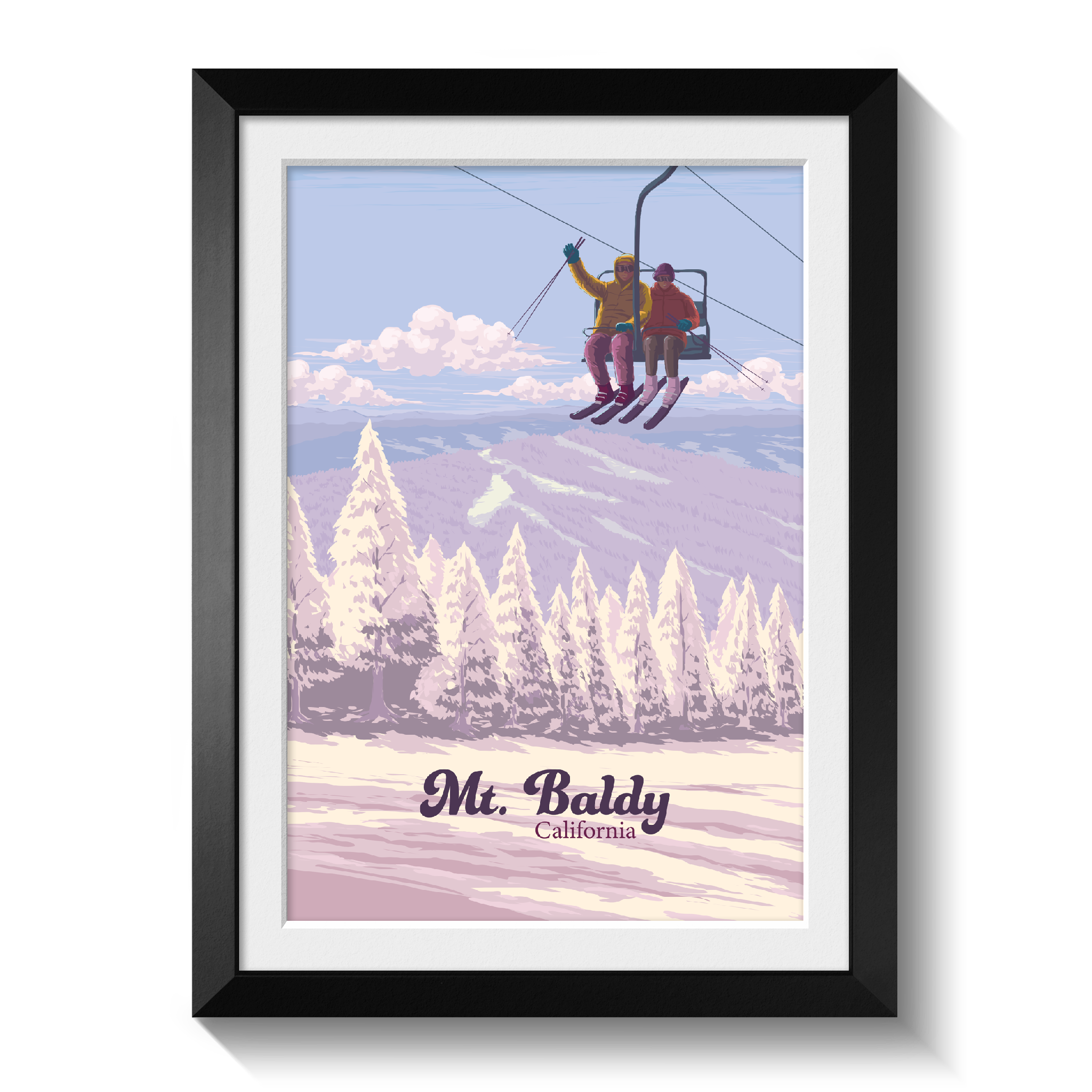 Mt Baldy California Ski Resort Travel Poster – Bucket List Prints