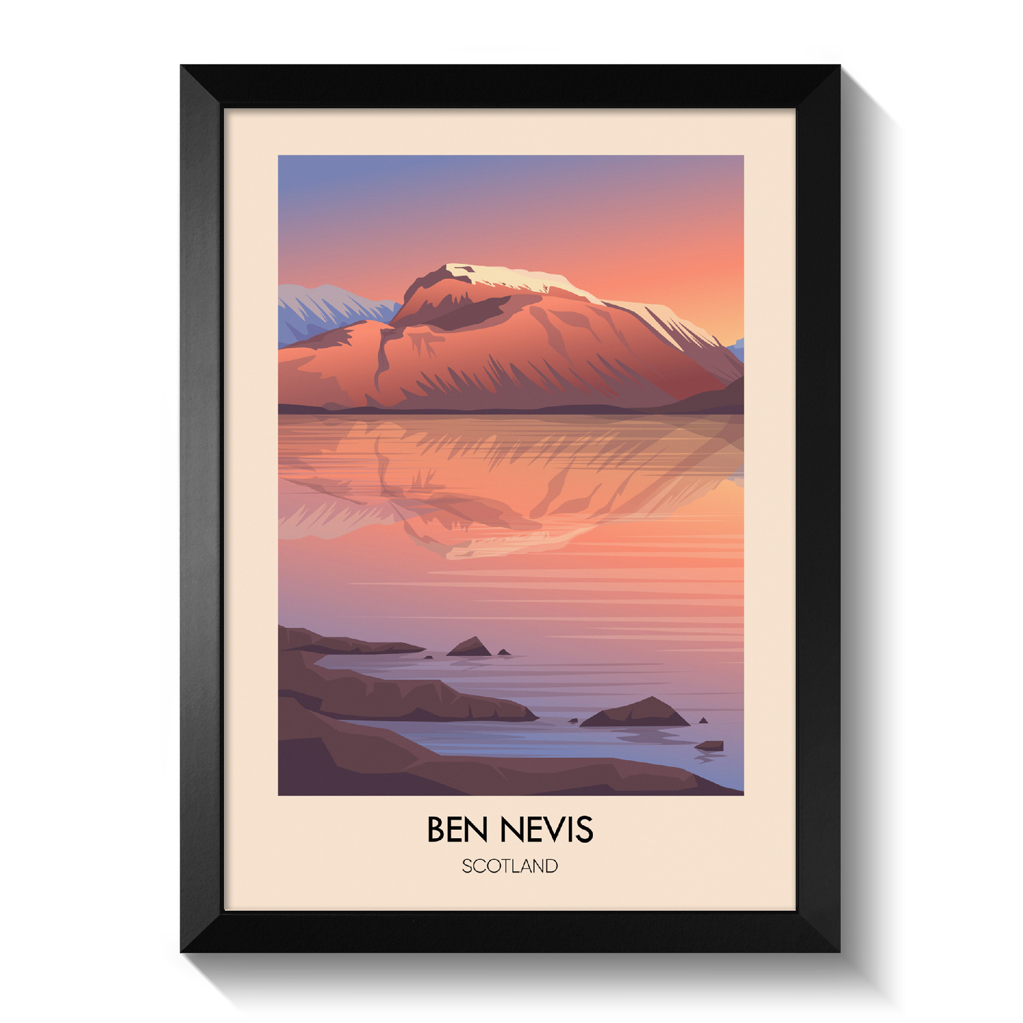 Ben Nevis Modern Travel Poster – Bucket List Prints