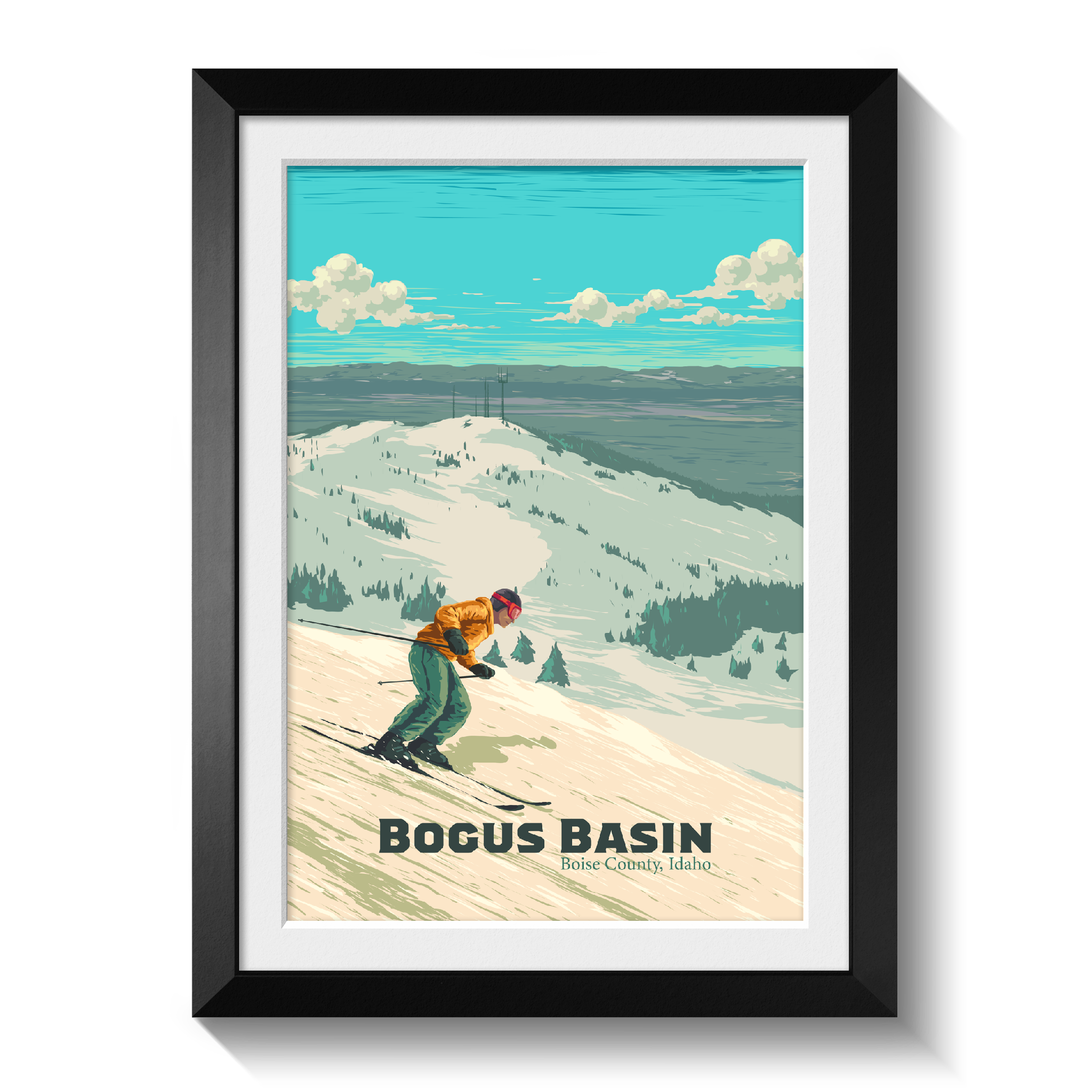 Bogus Basin Idaho Ski Resort Travel Poster – Bucket List Prints
