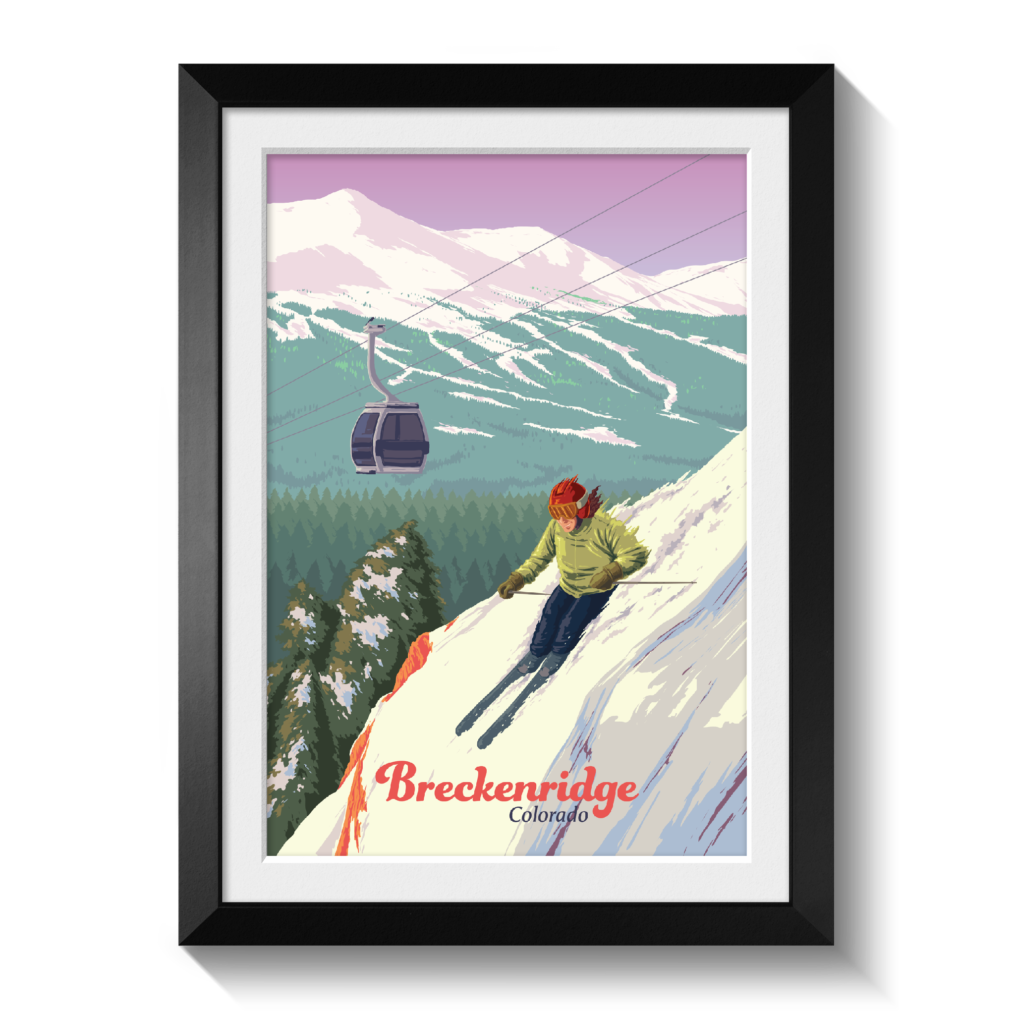Breckenridge Colorado Ski Resort Travel Poster – Bucket List Prints