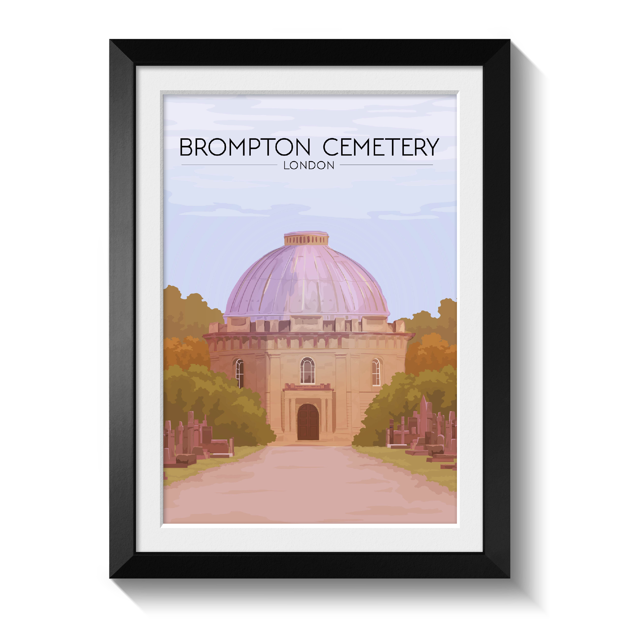 Brompton Cemetery London Travel Poster – Bucket List Prints