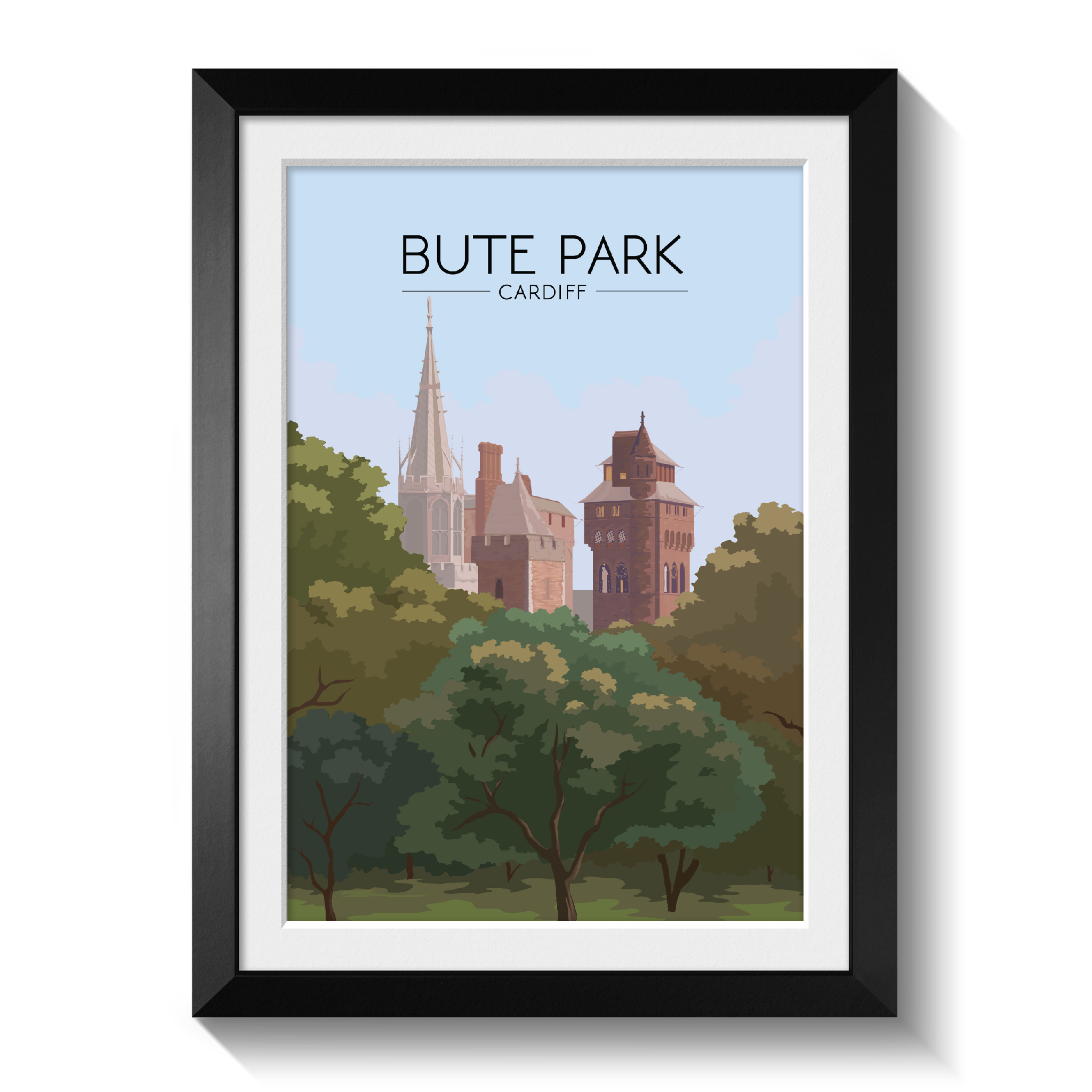 Bute Park Cardiff Travel Poster – Bucket List Prints