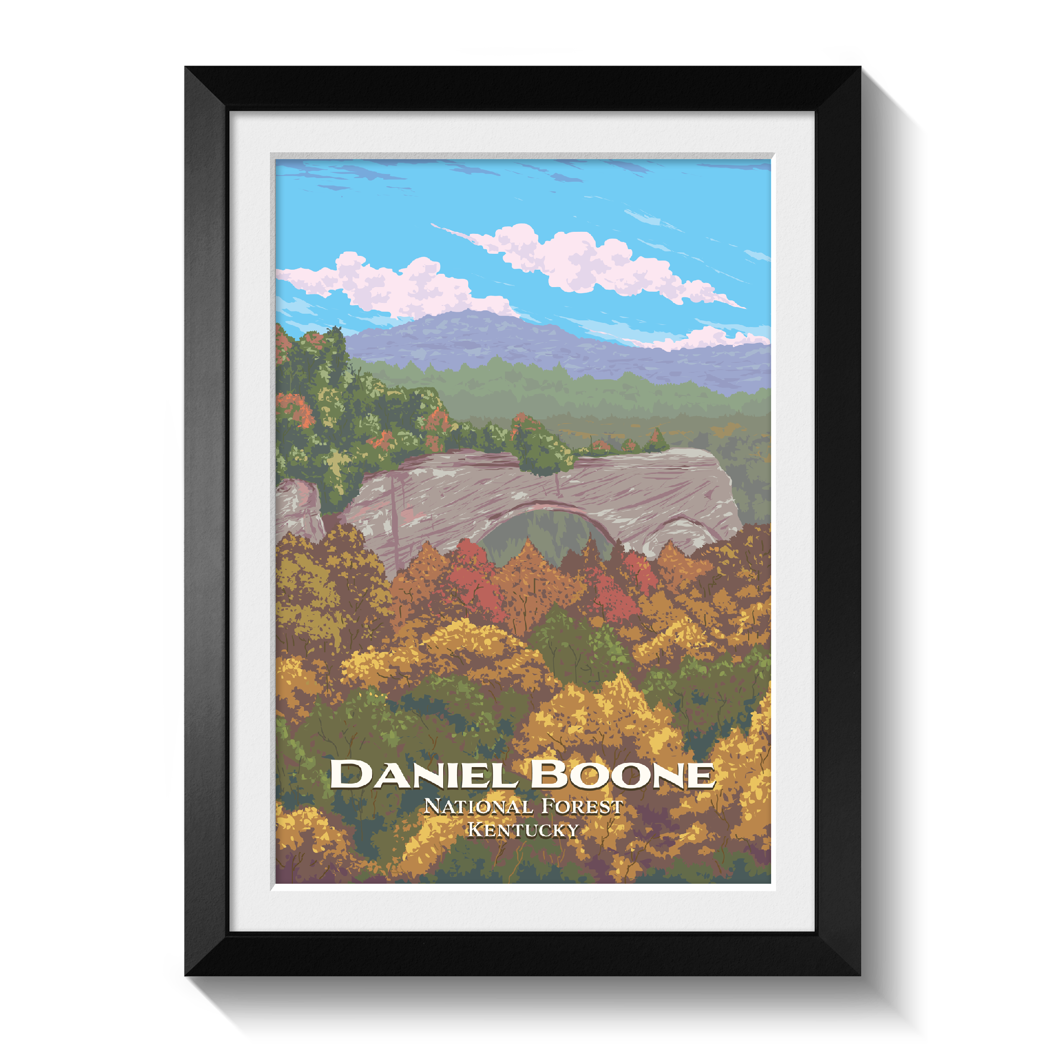 Daniel Boone National Forest Travel Poster – Bucket List Prints