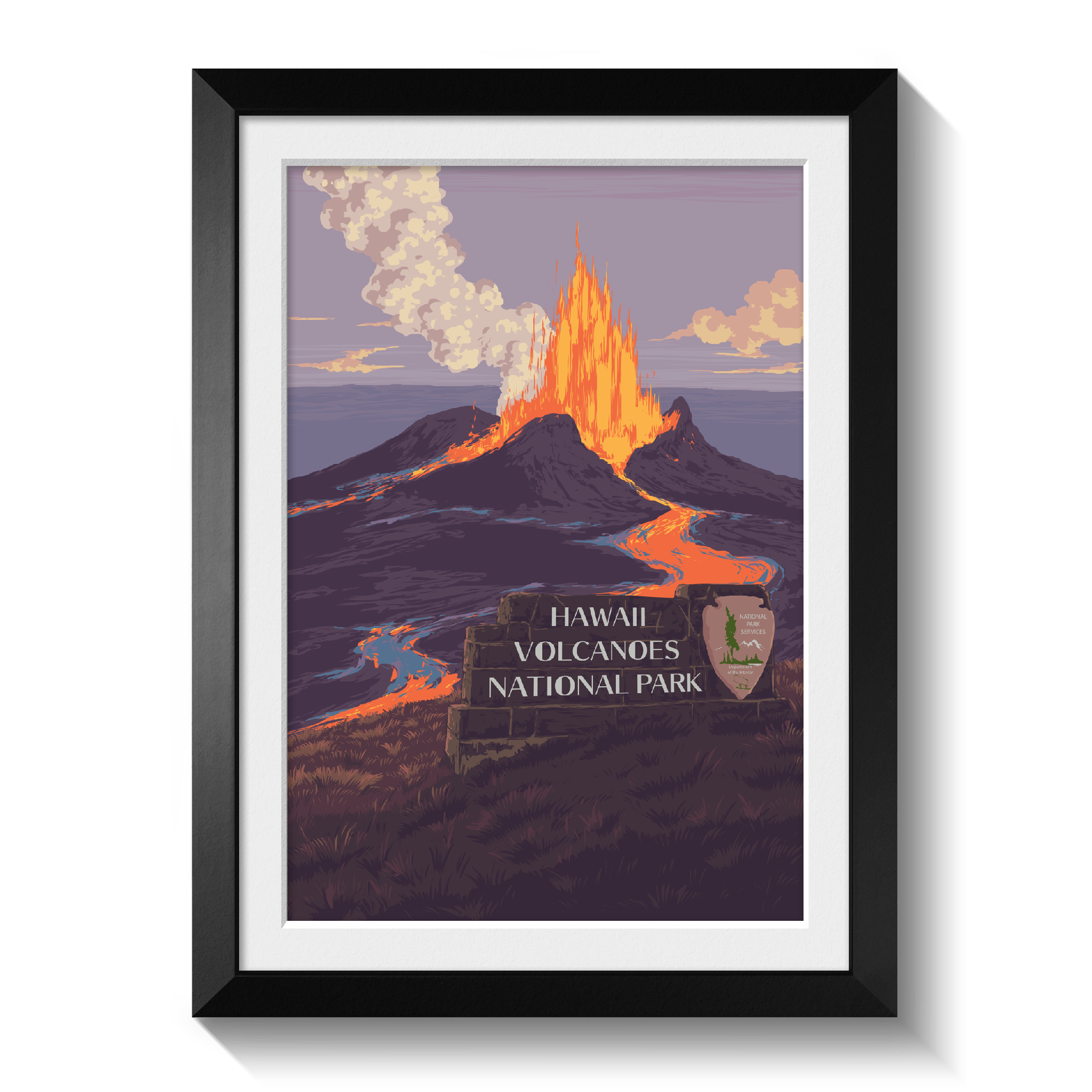 Hawaiʻi Volcanoes National Park Travel Poster – Bucket List Prints