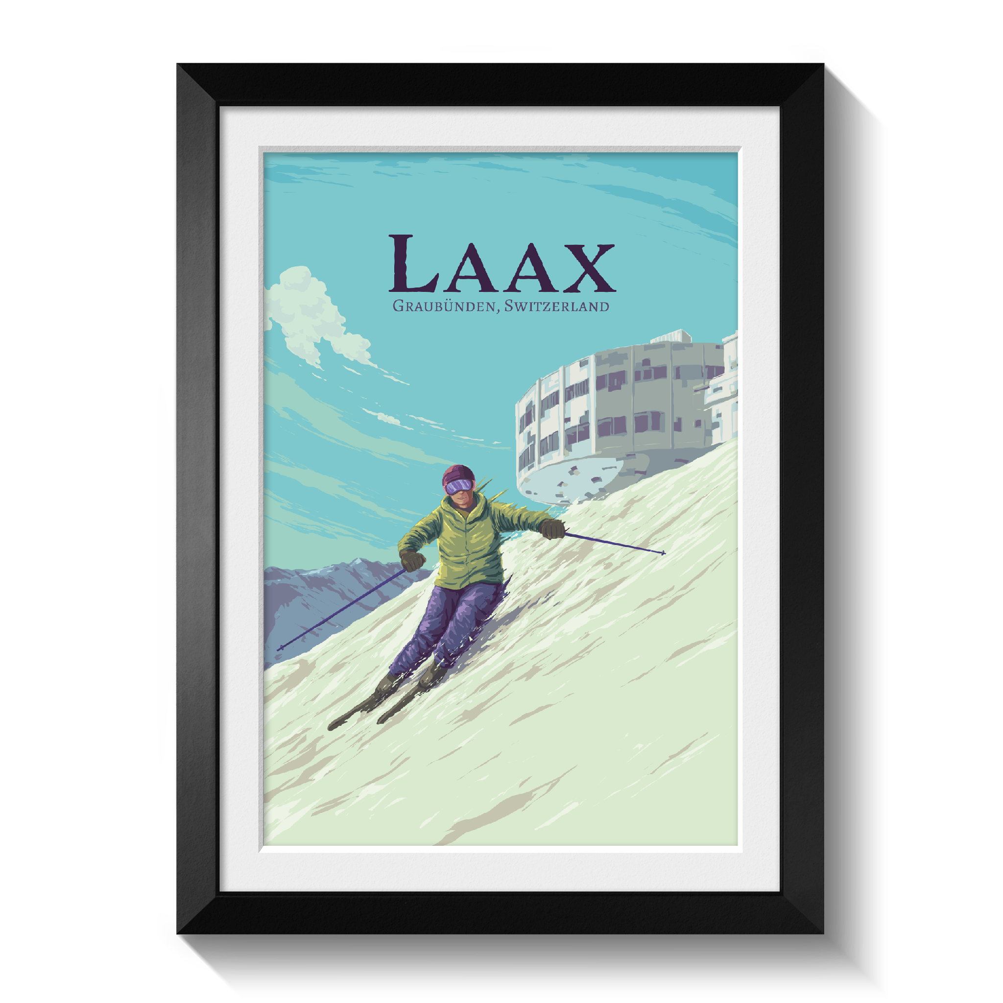 Laax Ski Resort Travel Poster v2 – Bucket List Prints