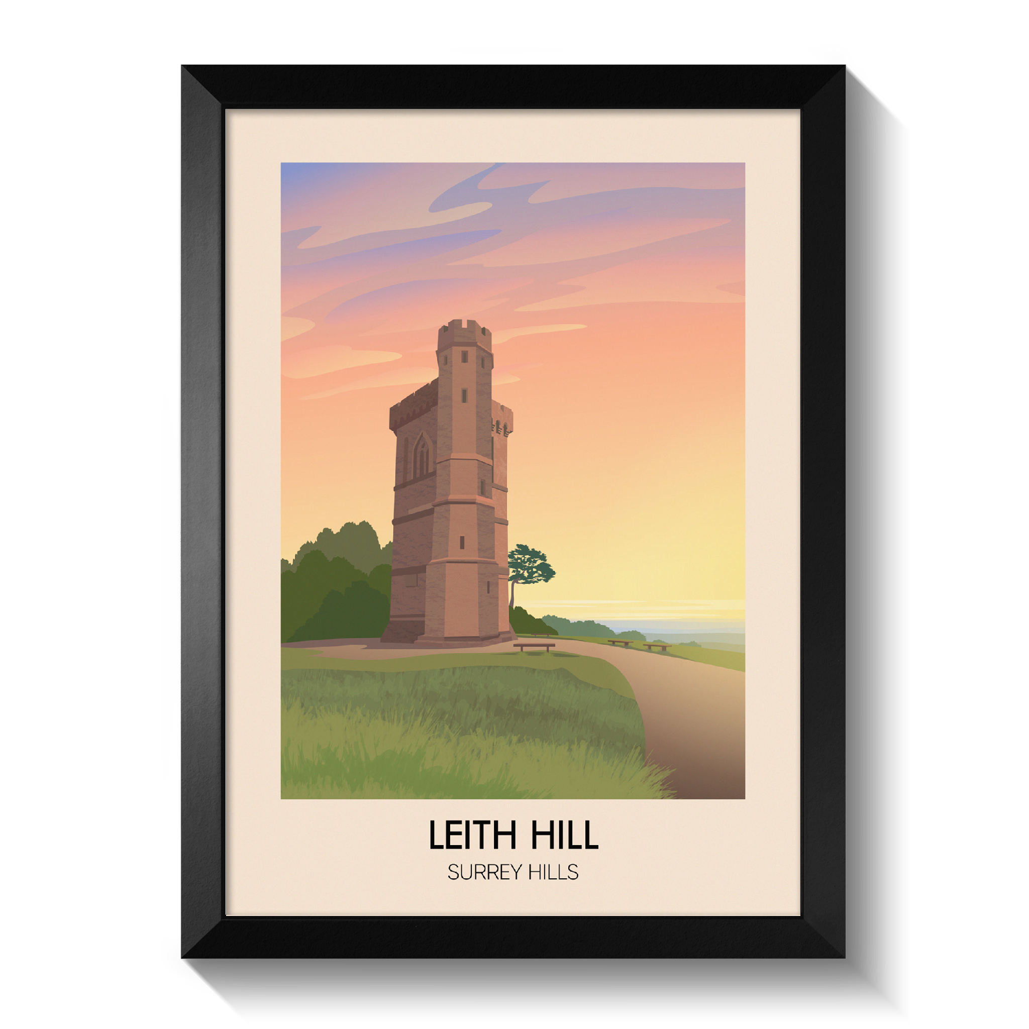 Leith Hill Surrey Hills Travel Poster – Bucket List Prints