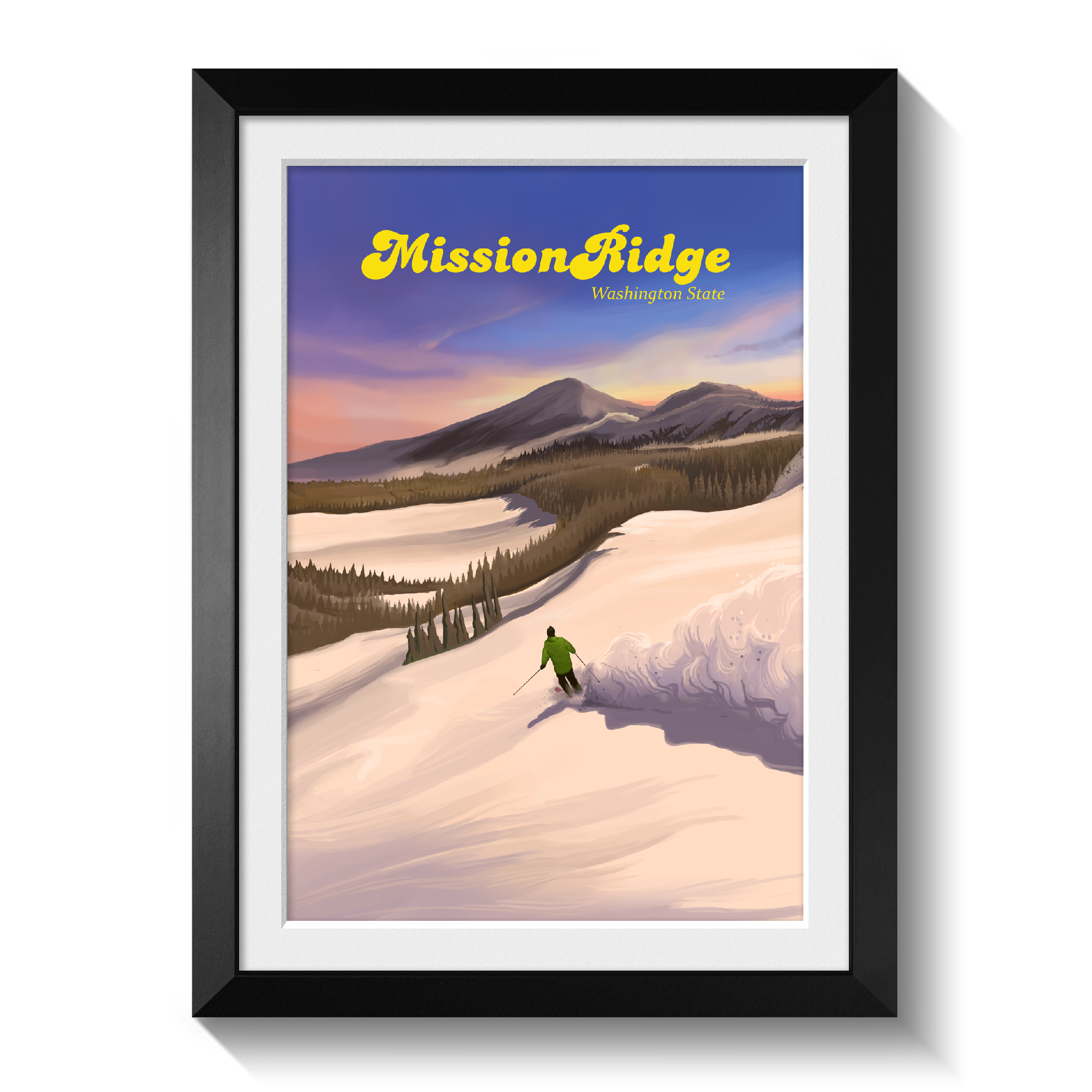 Mission Ridge Ski Resort Travel Poster – Bucket List Prints