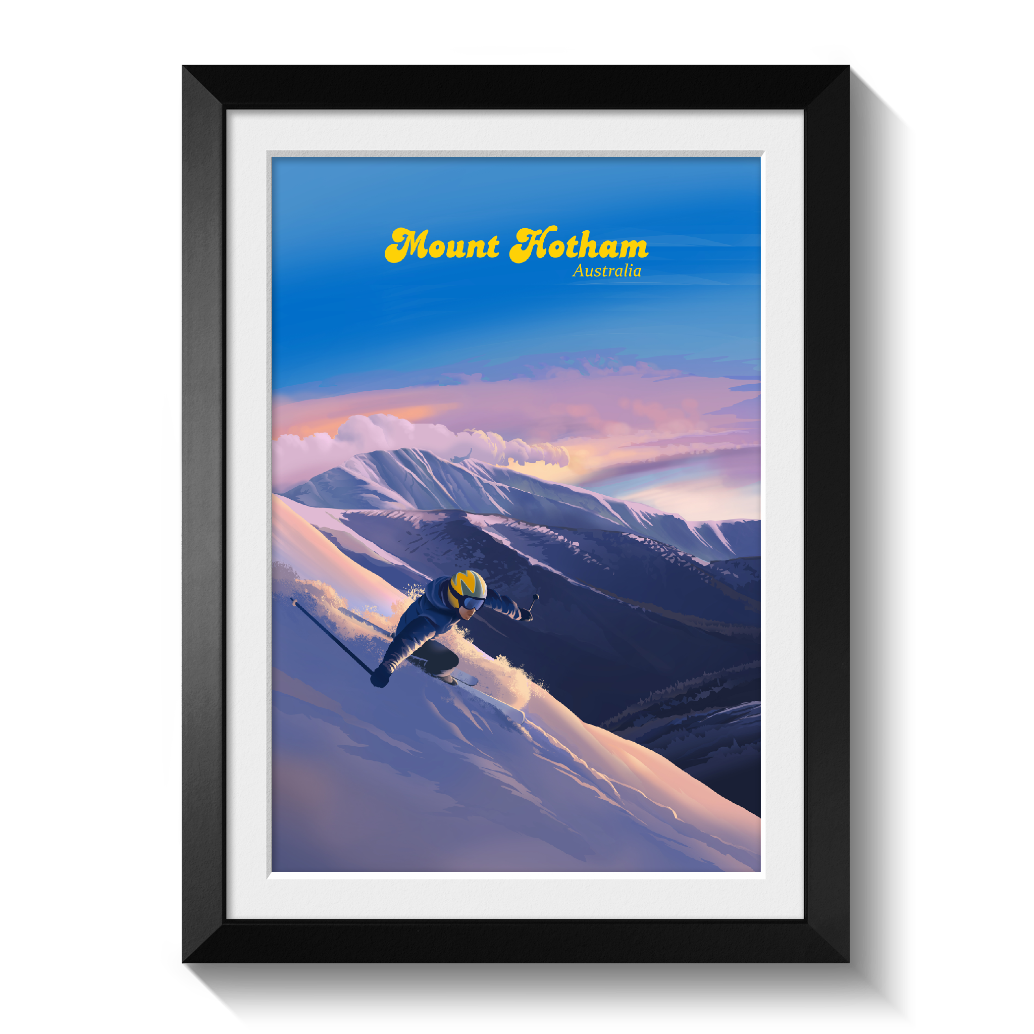 Mount Hotham Australia Ski Resort Travel Poster – Bucket List Prints
