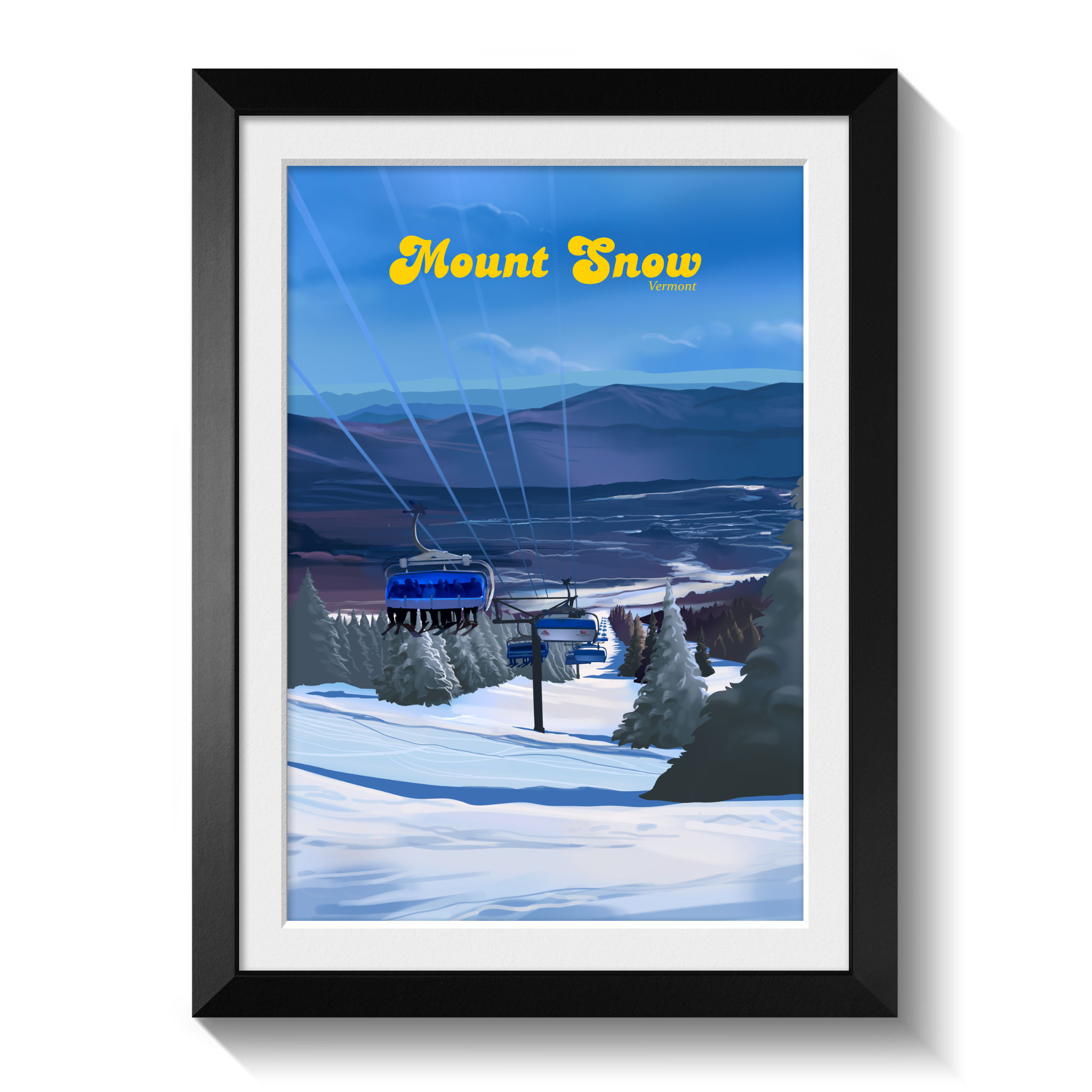 Mount Snow Vermont Ski Resort Travel Poster – Bucket List Prints