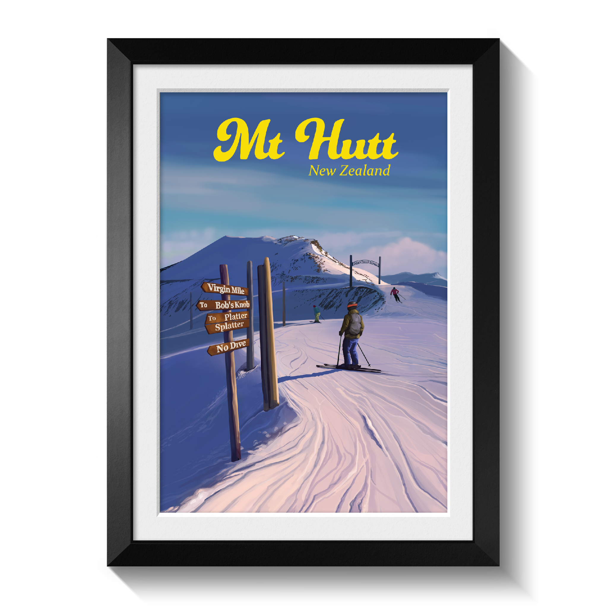 Mt Hutt Ski Resort Travel Poster – Bucket List Prints