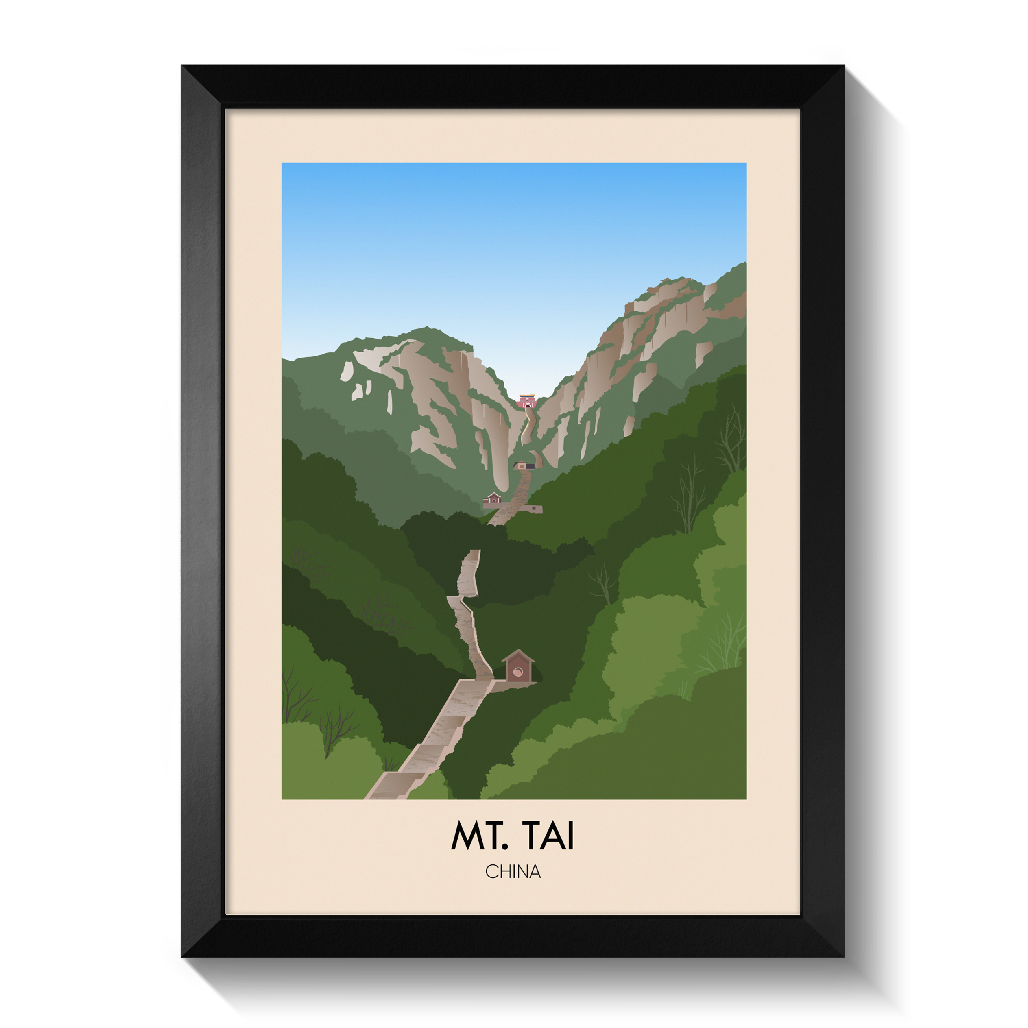 Mt Tai China Travel Poster – Bucket List Prints
