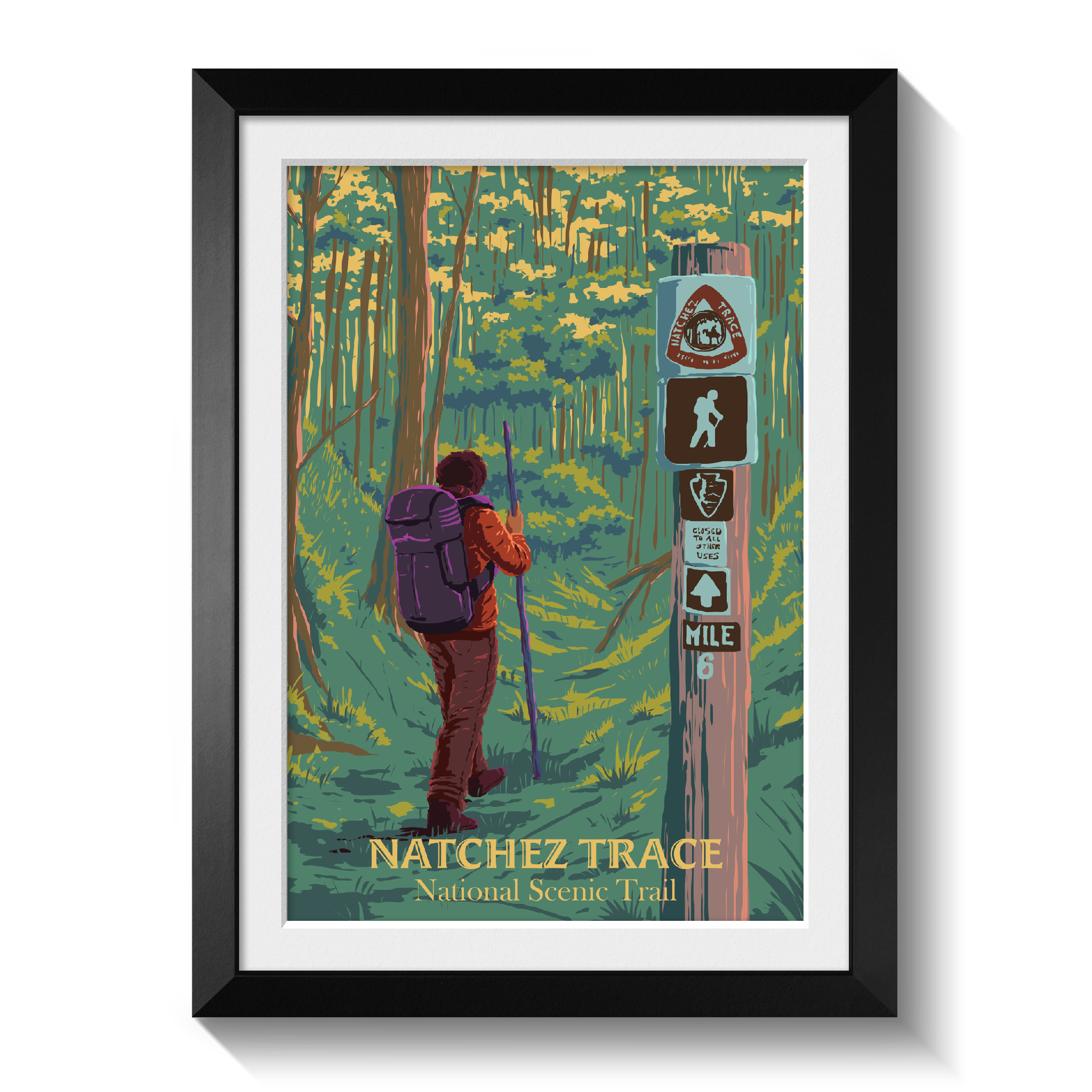 Natchez Trace National Scenic Trail Travel Poster – Bucket List Prints