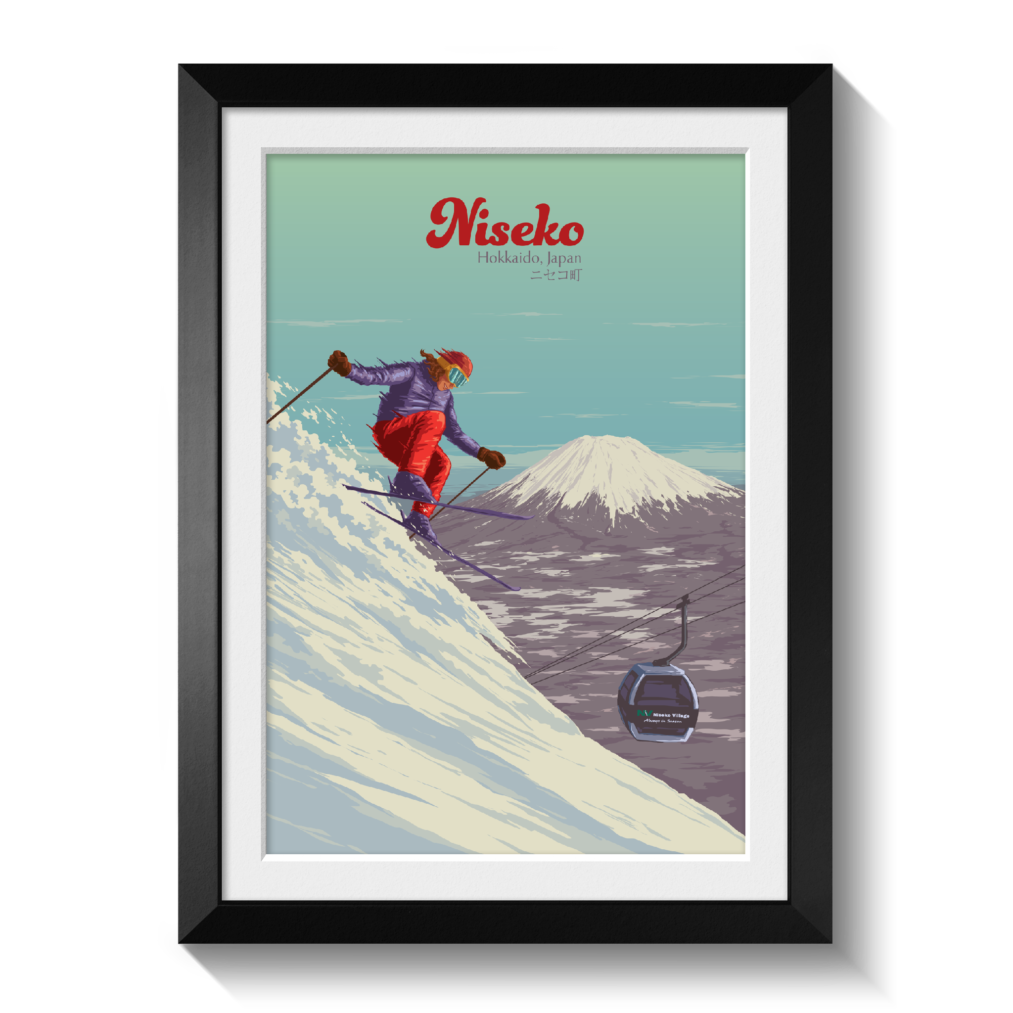 Niseko Japan Ski Resort Travel Poster – Bucket List Prints