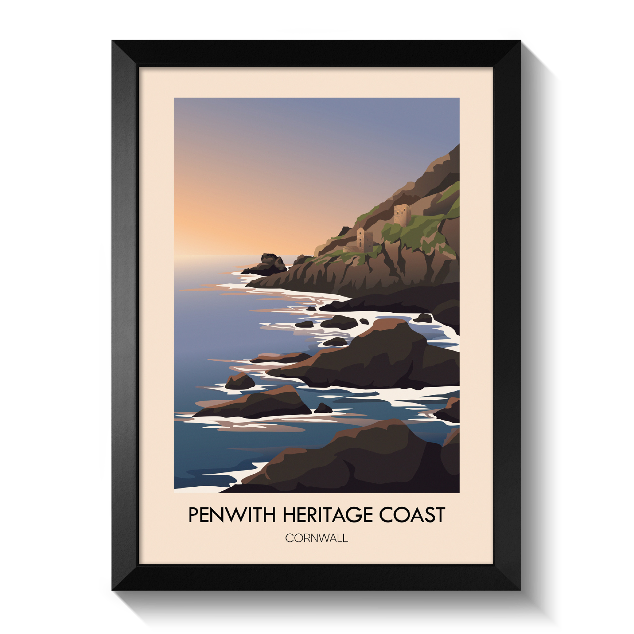 Penwith Heritage Coast Cornwall Travel Poster – Bucket List Prints