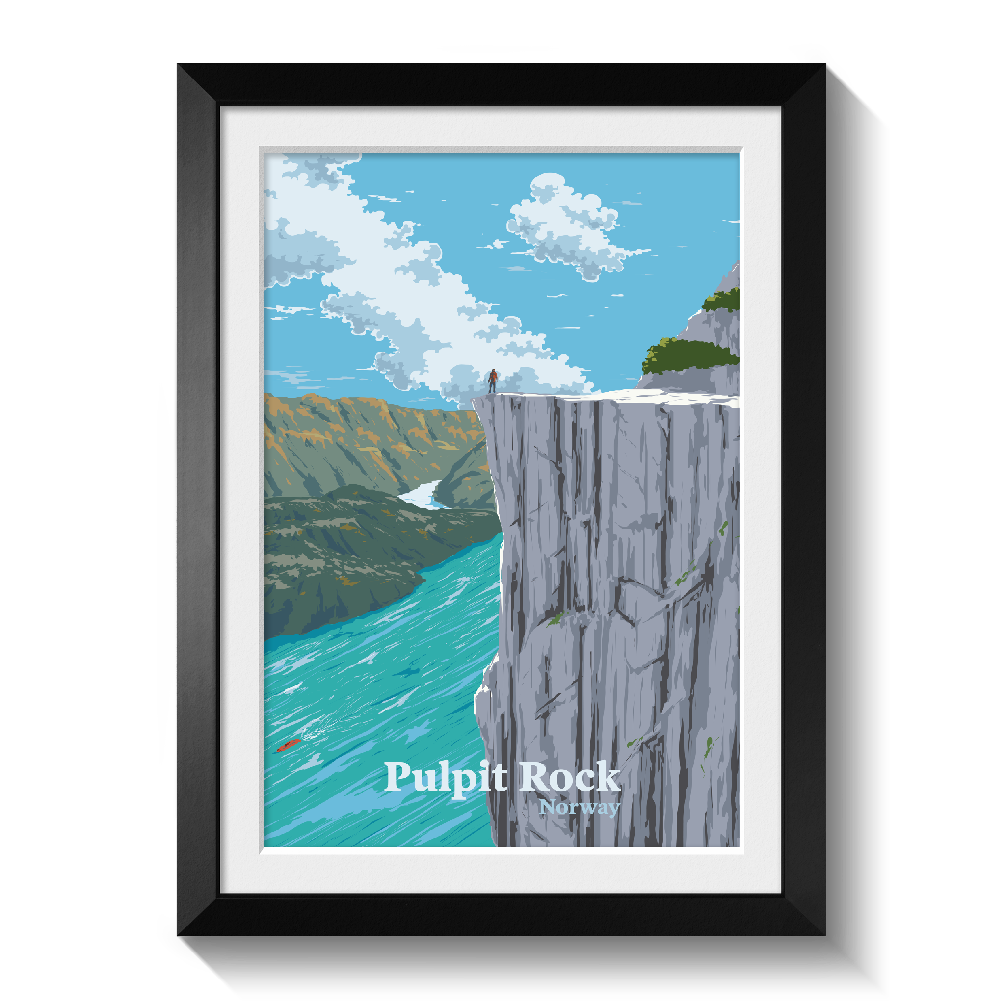 Pulpit Rock Preikestolen Norway Travel Poster – Bucket List Prints