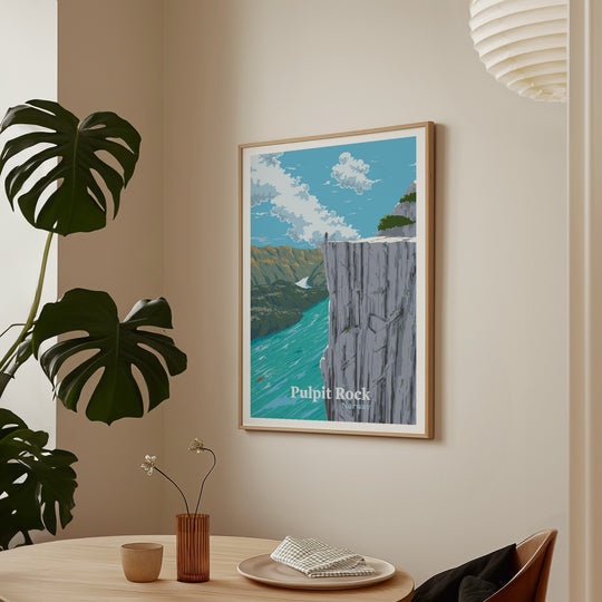 Pulpit Rock Preikestolen Norway Travel Poster – Bucket List Prints