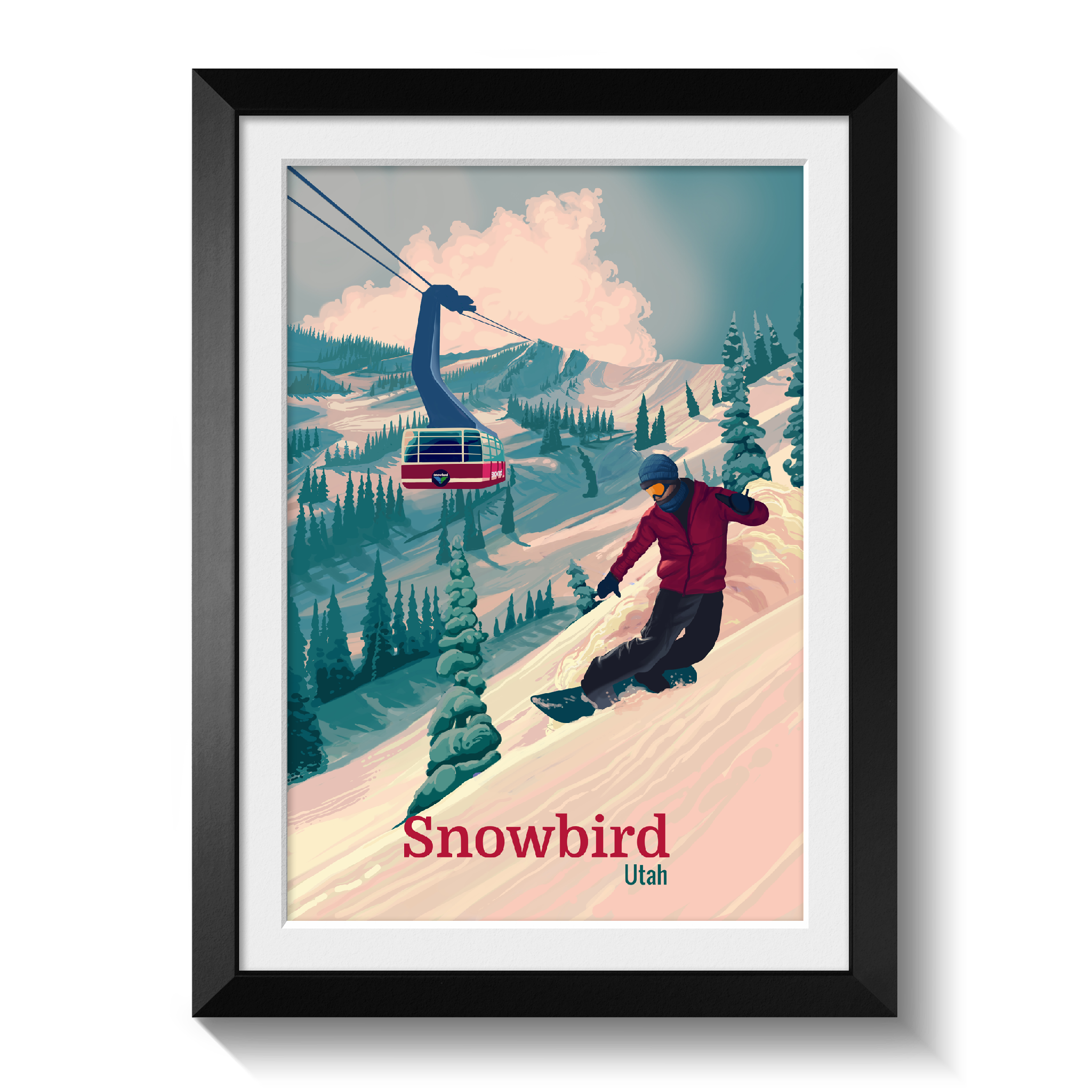 Snowbird Snowboarding Travel Poster – Bucket List Prints
