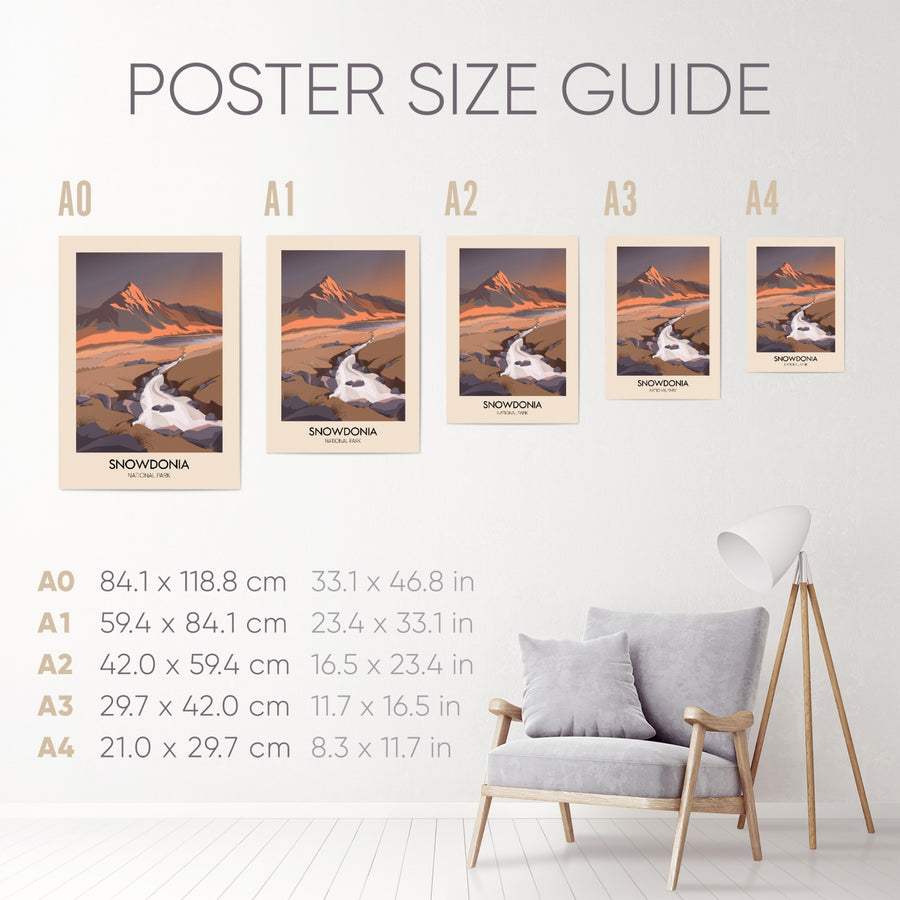 Snowdonia National Park Modern Travel Poster – Bucket List Prints