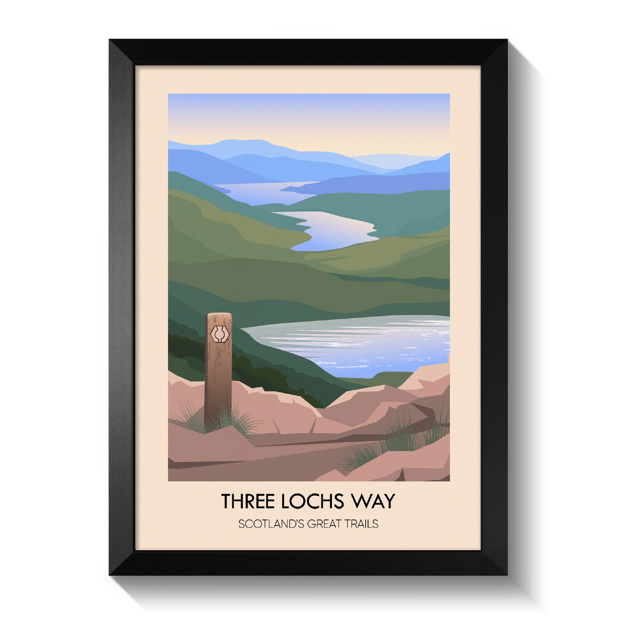 Three Lochs Way Scotland's Great Trails Poster – Bucket List Prints
