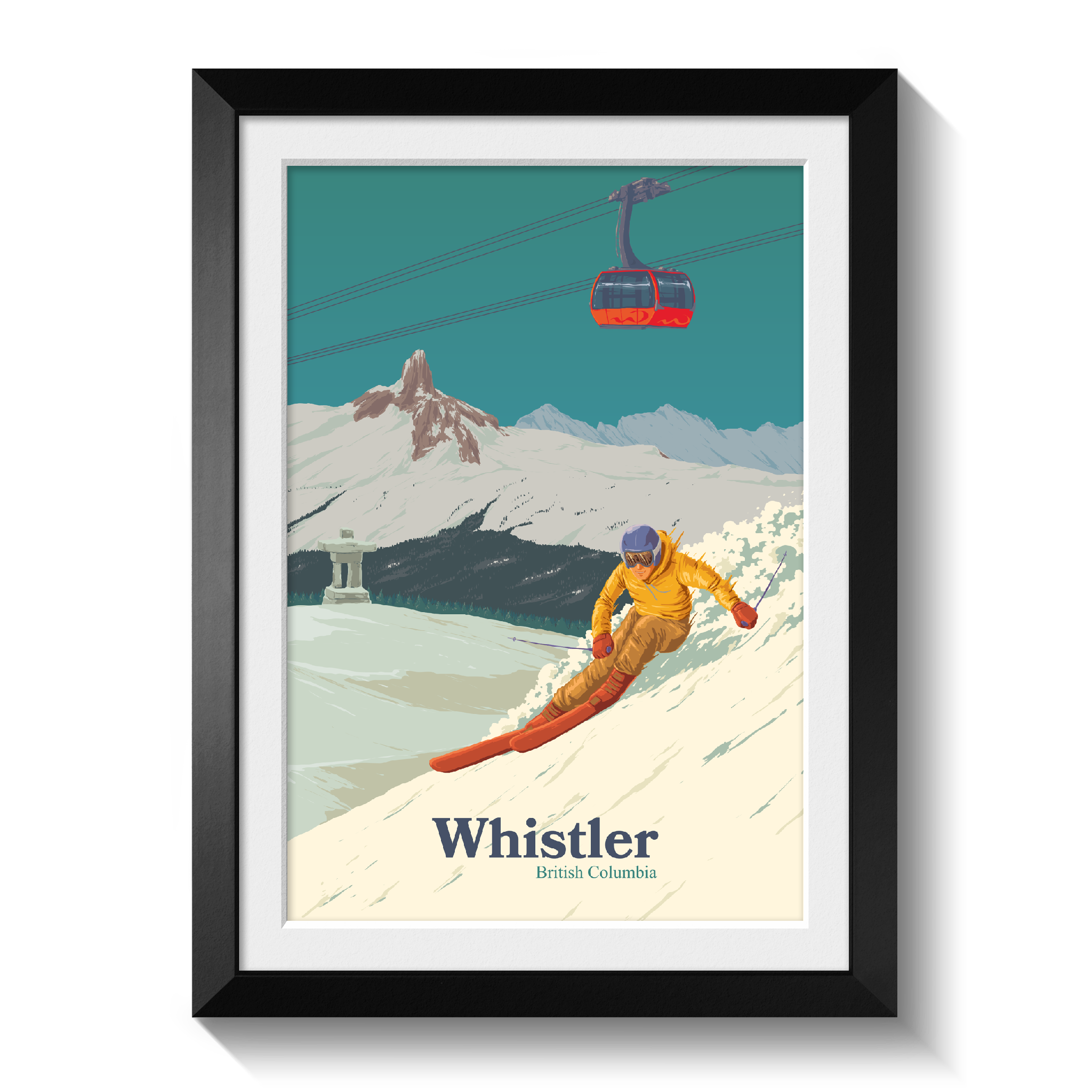 Whistler Blackcomb Canada Ski Resort Travel Poster – Bucket List Prints