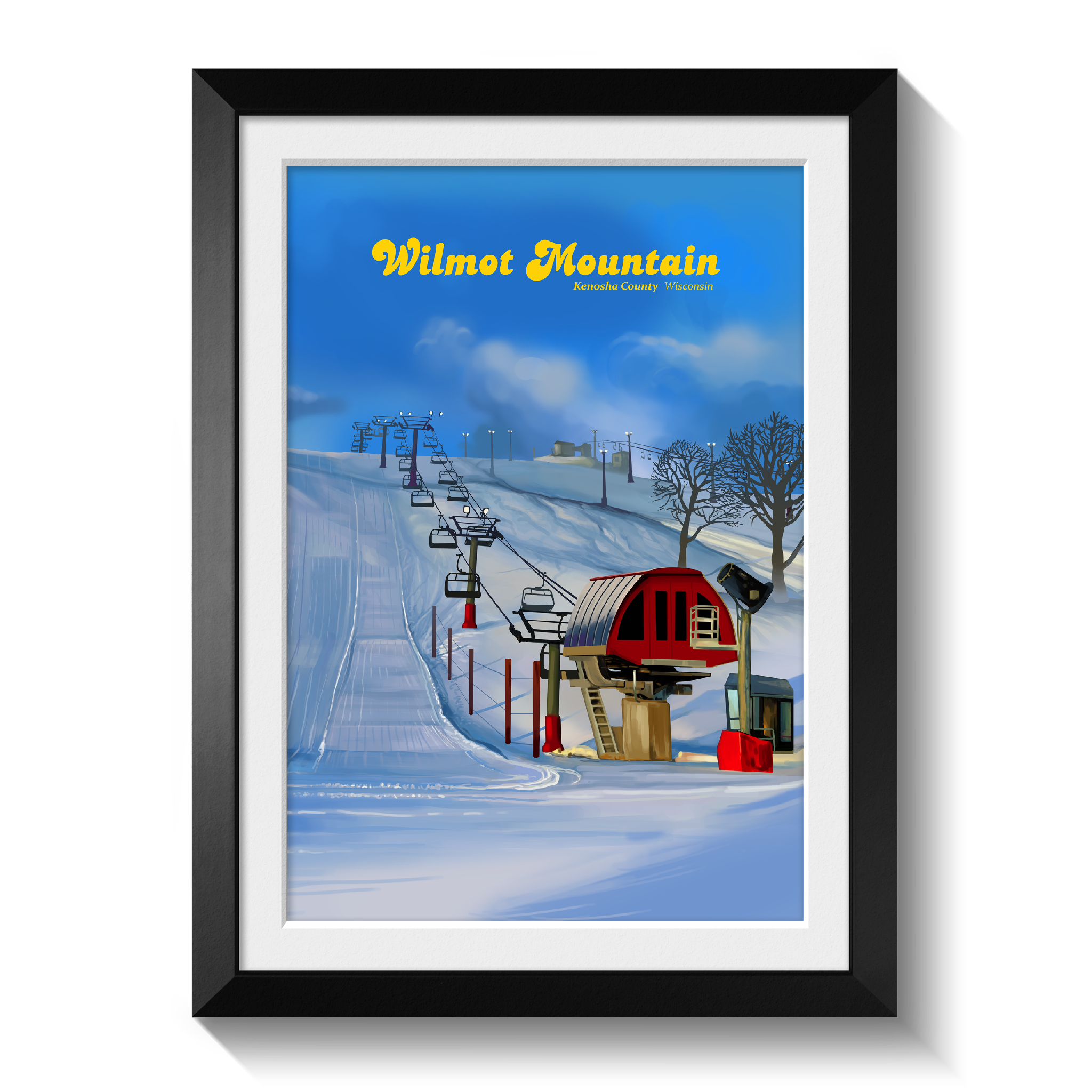 Wilmot Mountain Ski Resort Travel Poster – Bucket List Prints