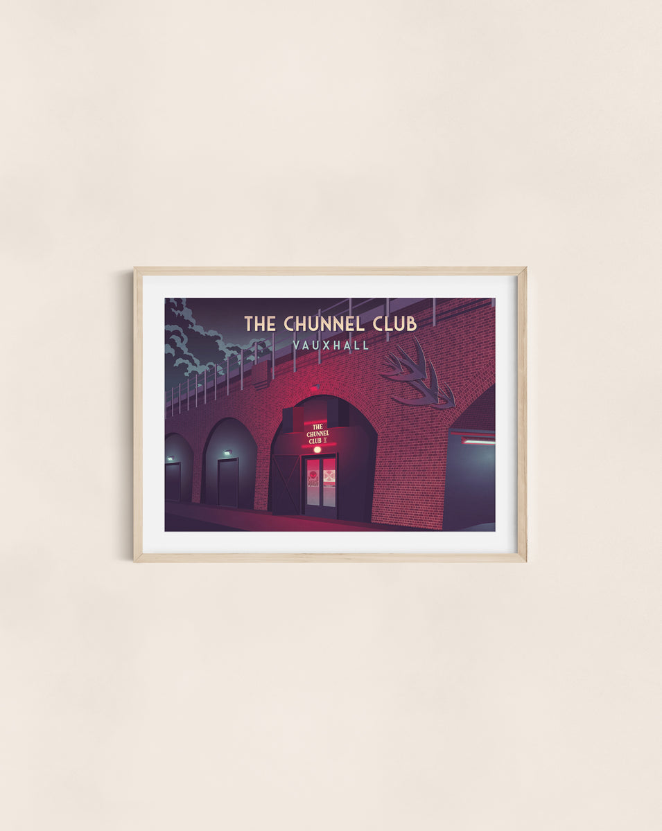 Chunnel Club Nightclub London Travel Poster – Bucket List Prints