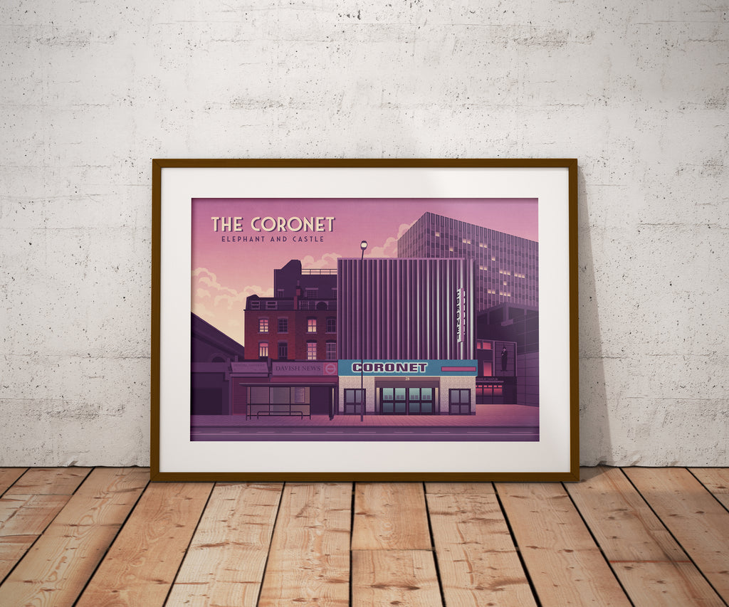 The Coronet Elephant and Castle London Travel Poster – Bucket List Prints