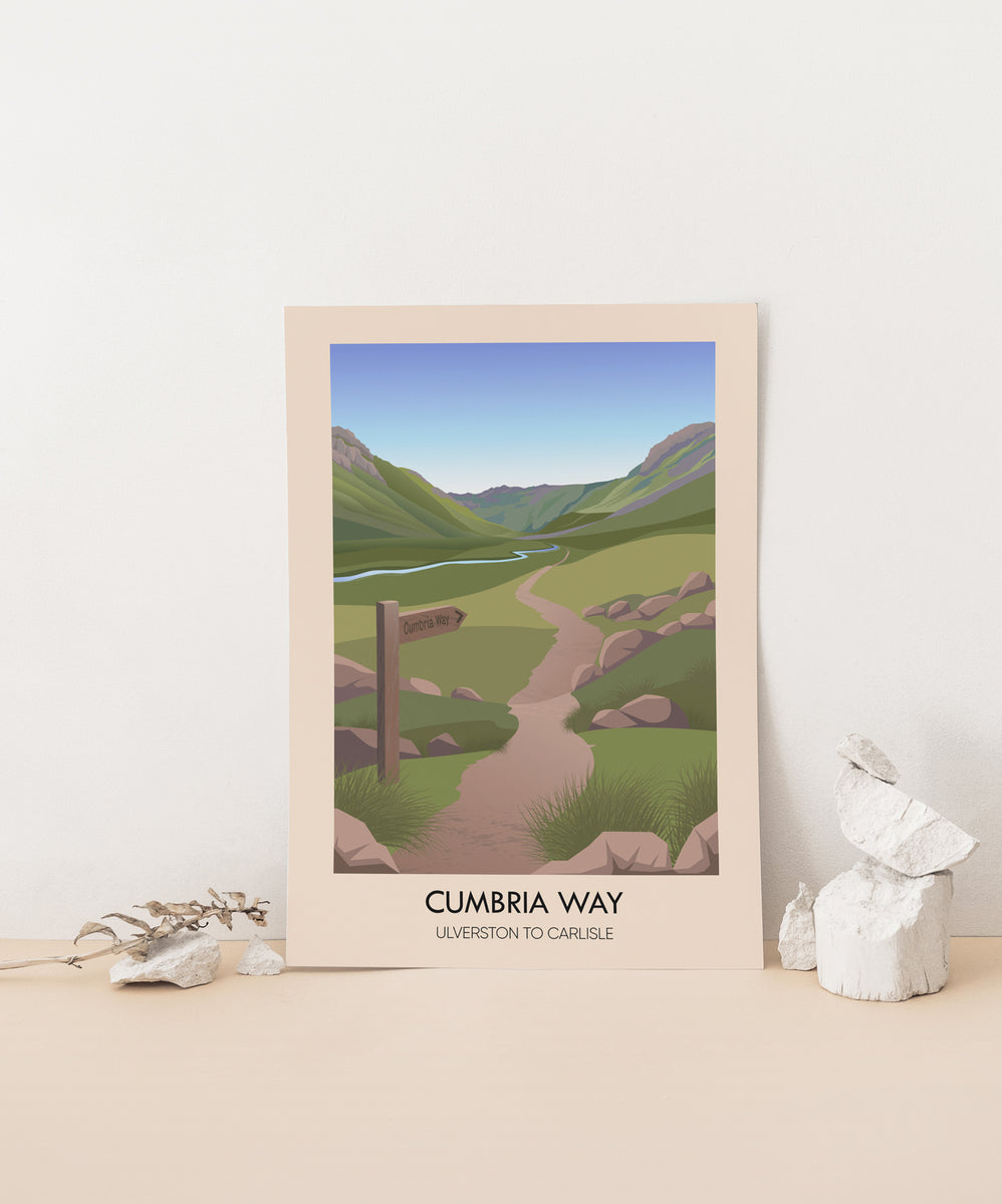 Cumbria Way Long Distance Hiking Trail Travel Poster – Bucket List Prints