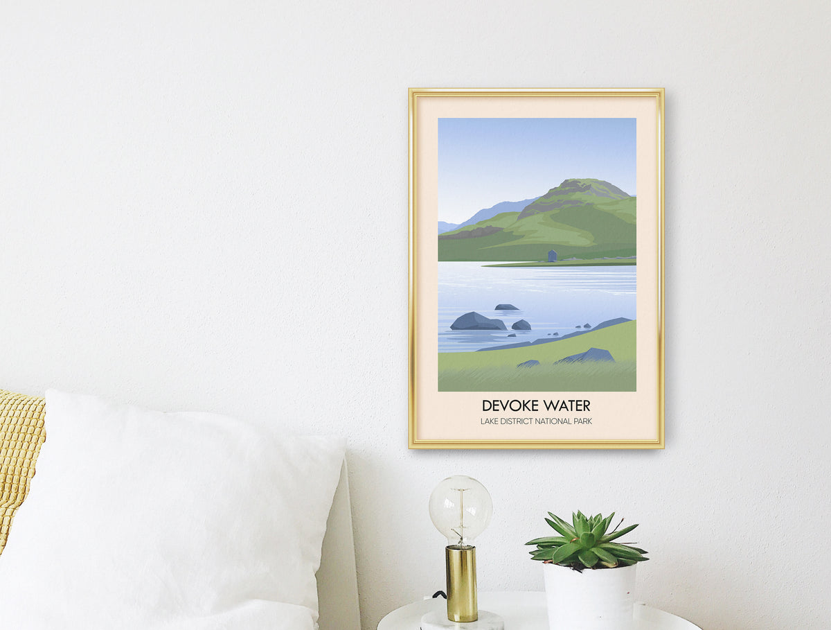 Devoke Water Lake District Travel Poster – Bucket List Prints