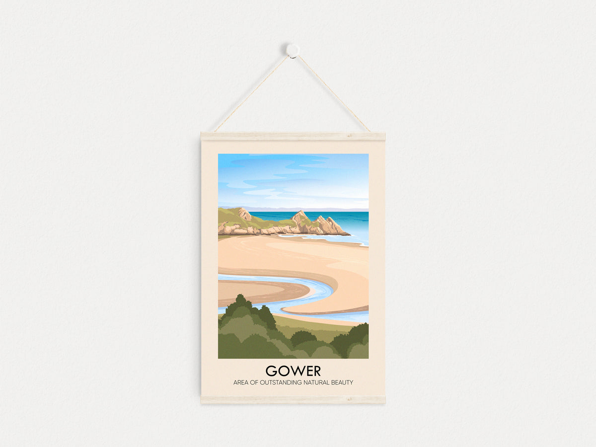 Gower AONB Travel Poster – Bucket List Prints