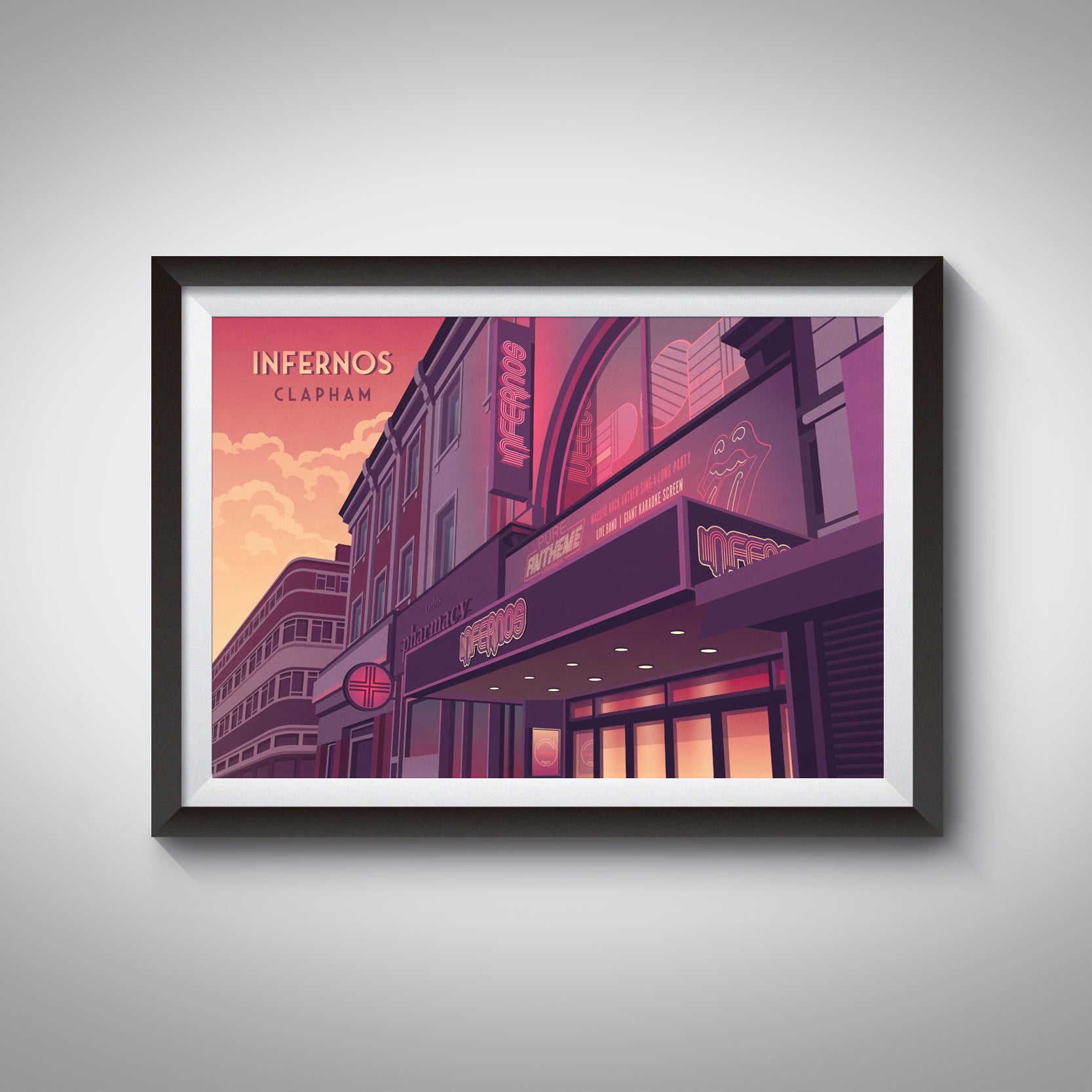 Infernos Nightclub Clapham Travel Poster – Bucket List Prints