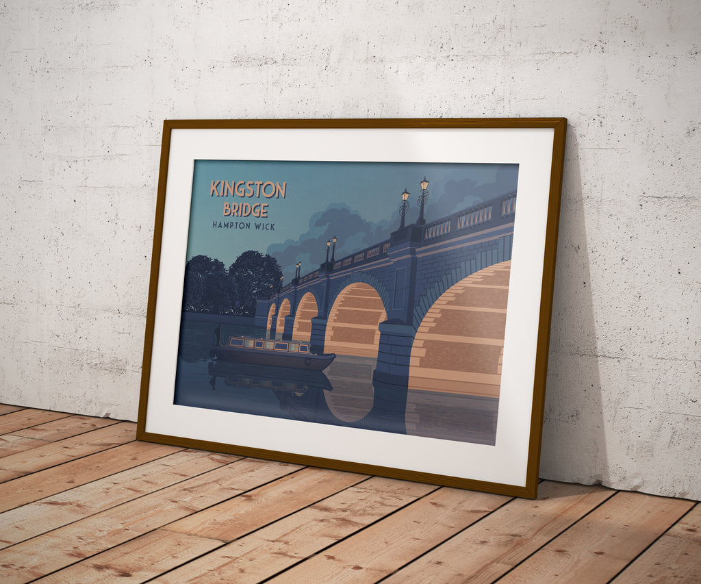Kingston Bridge London Travel Poster – Bucket List Prints